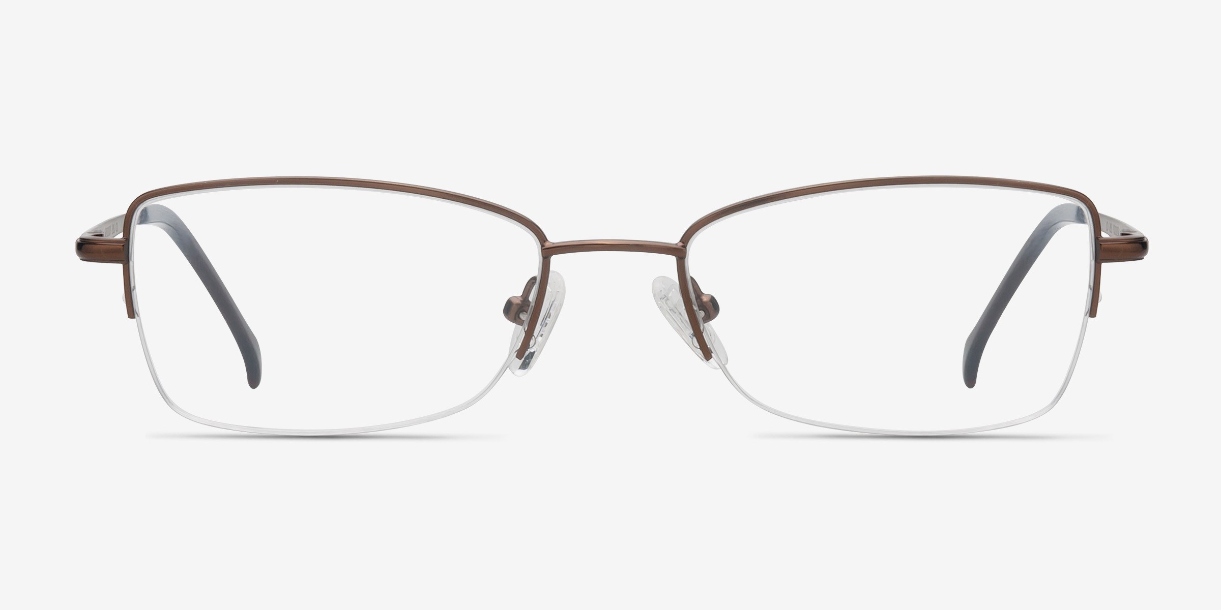 Ecru Rectangle Bronze Semi Rimless Eyeglasses | Eyebuydirect