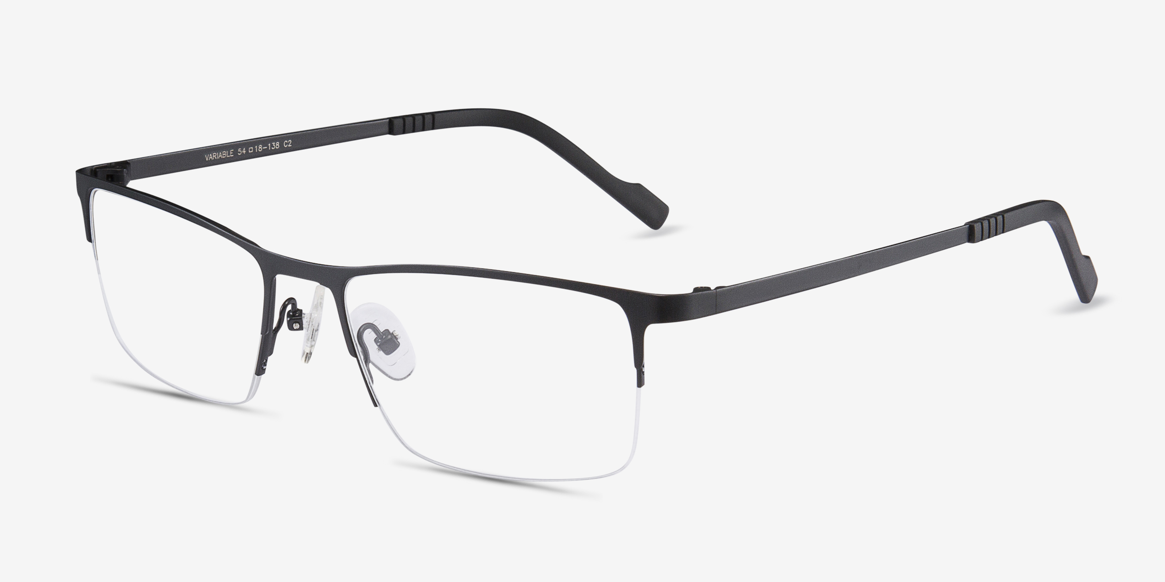 Variable Rectangle Black Semi Rimless Eyeglasses | Eyebuydirect
