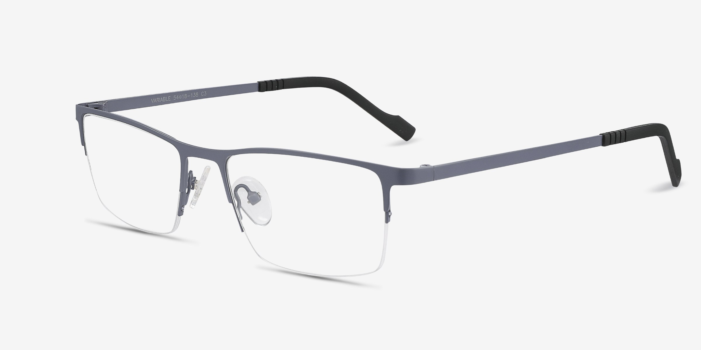 Variable Rectangle Gray Semi Rimless Eyeglasses | Eyebuydirect