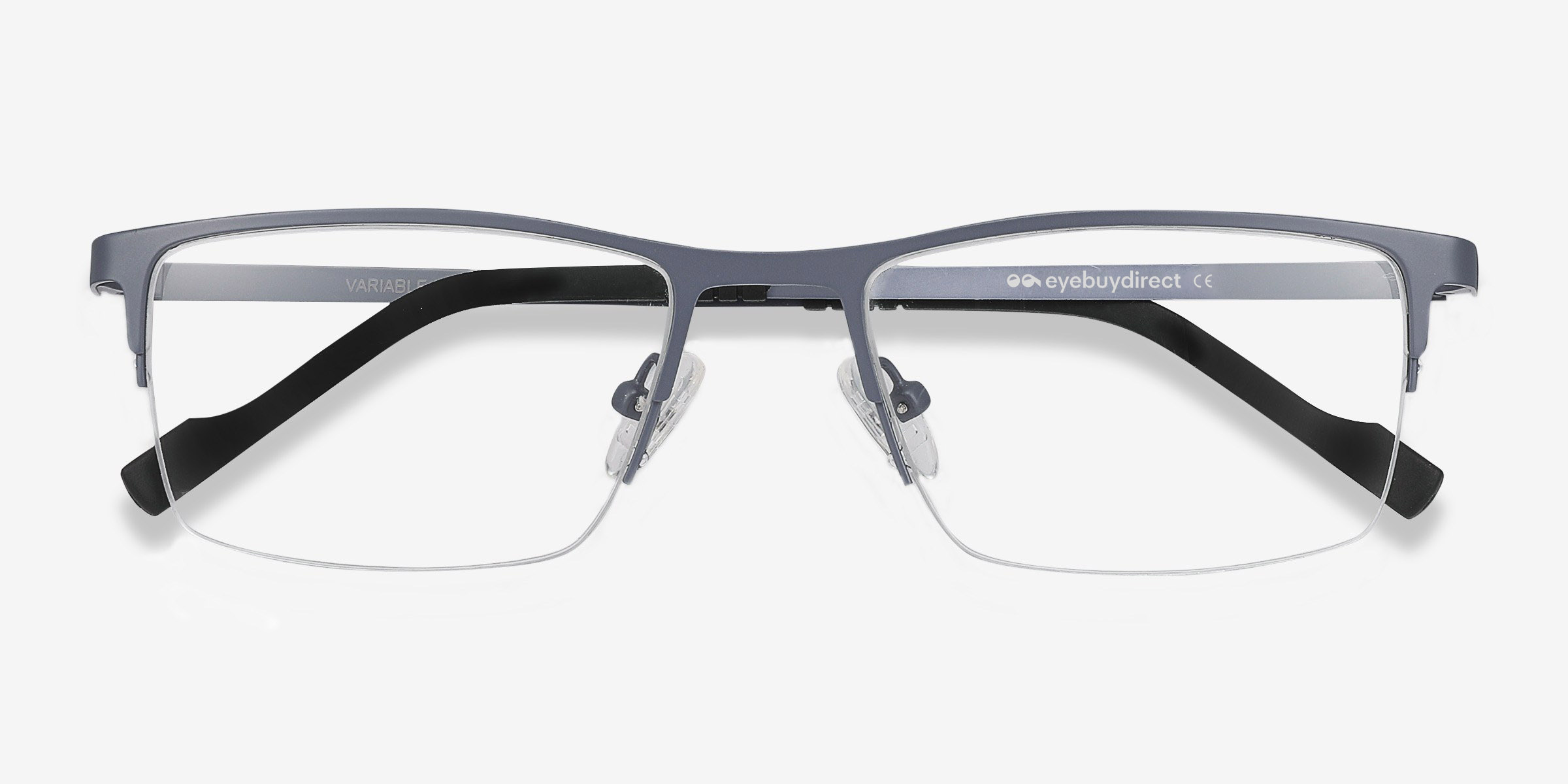 Variable Rectangle Gray Semi Rimless Eyeglasses | Eyebuydirect