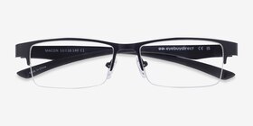 Macon Rectangle Black Semi Rimless Eyeglasses | Eyebuydirect