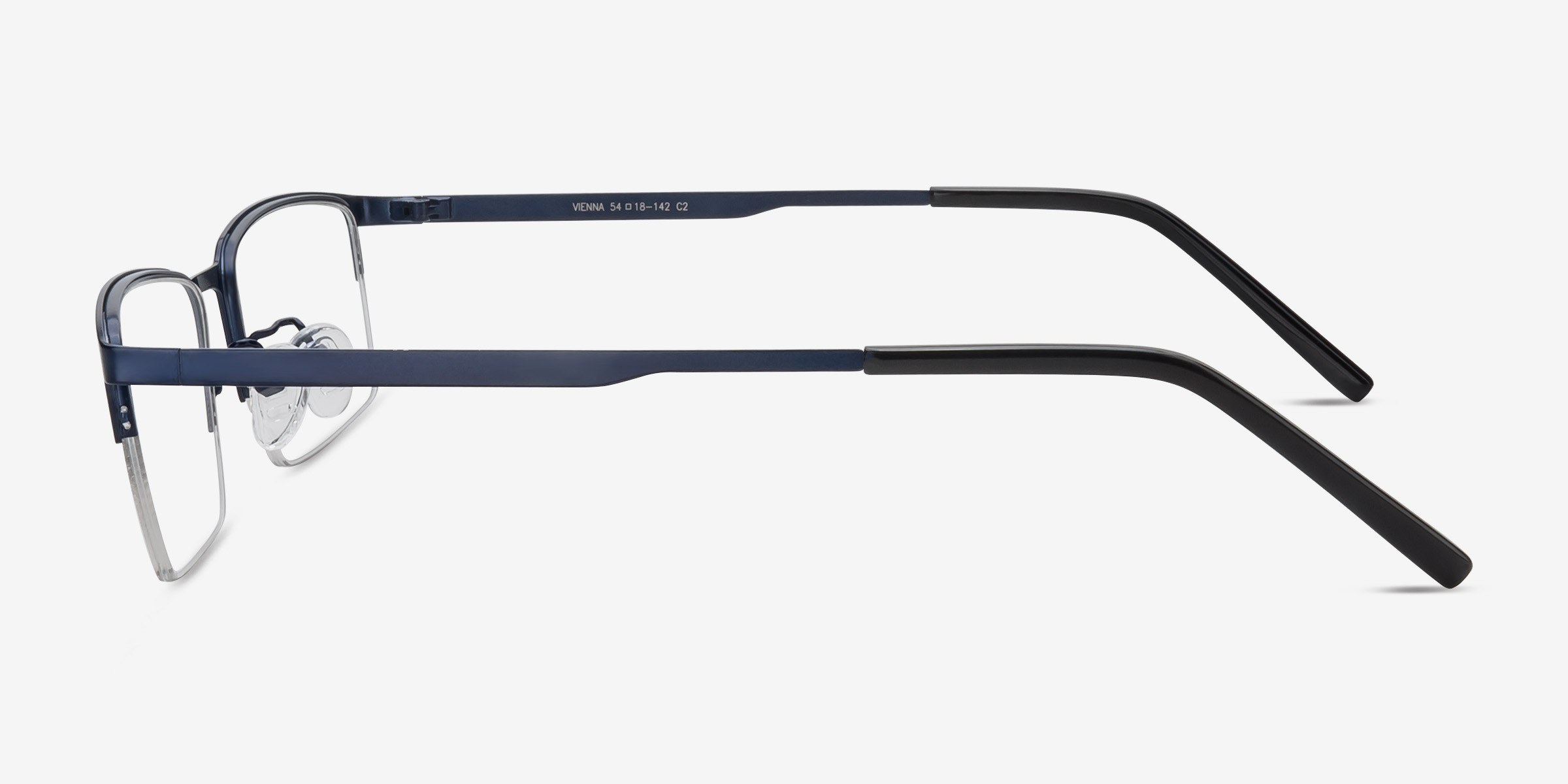 Vienna Rectangle Navy Semi Rimless Eyeglasses | Eyebuydirect