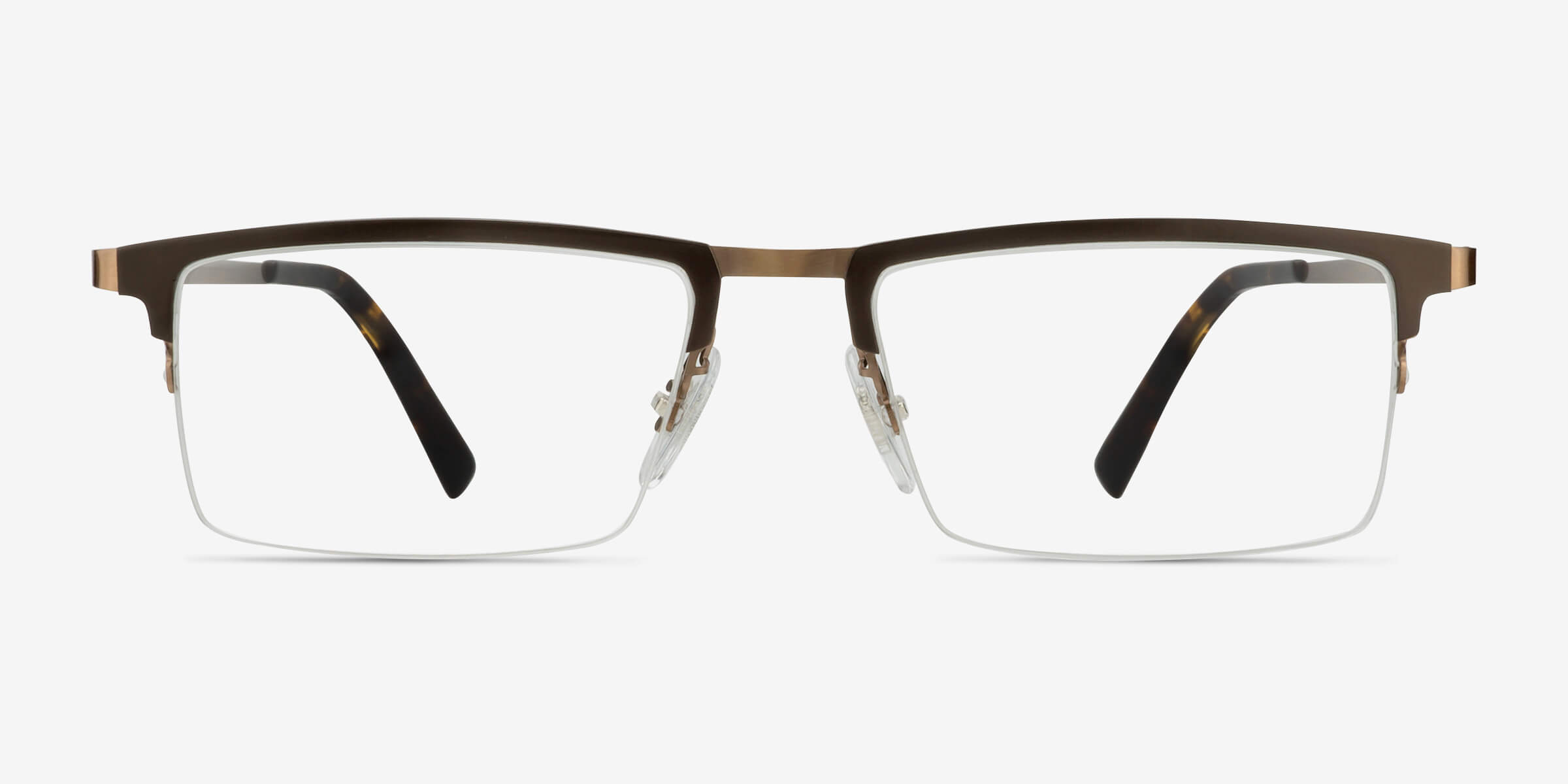Vector Rectangle Brown Semi Rimless Eyeglasses | Eyebuydirect