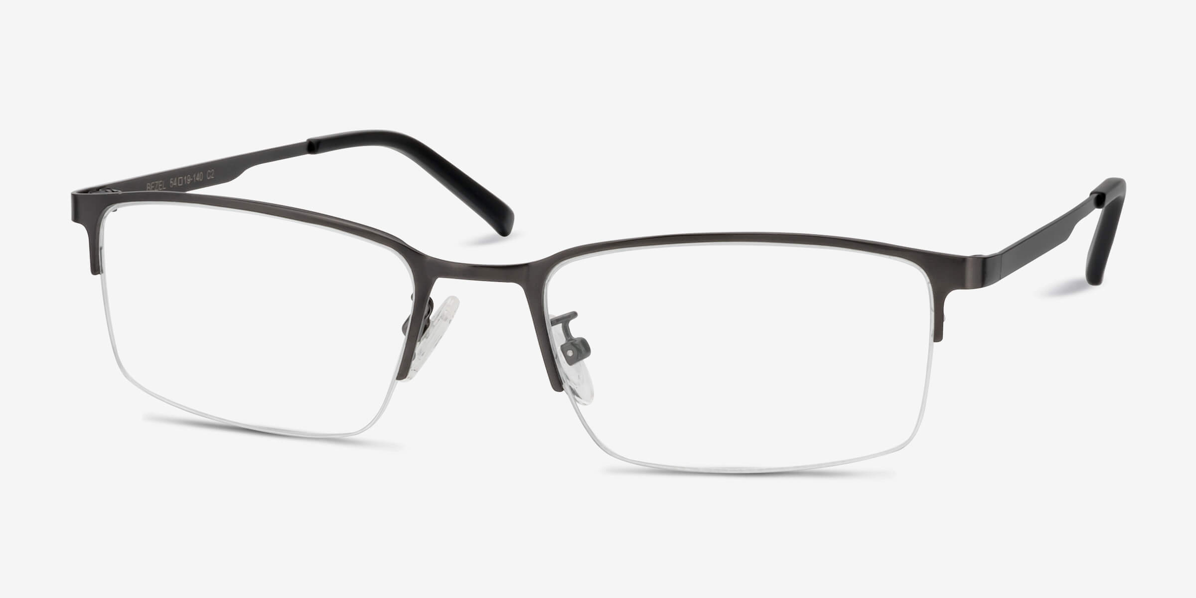 Bezel Rectangle Dark Charcoal Semi Rimless Eyeglasses | Eyebuydirect