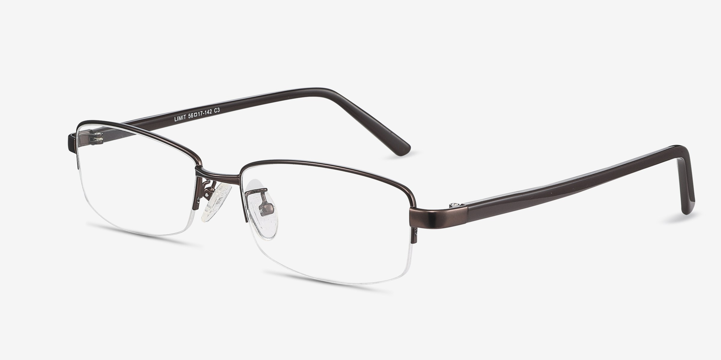 Limit Rectangle Bronze Semi Rimless Eyeglasses | Eyebuydirect