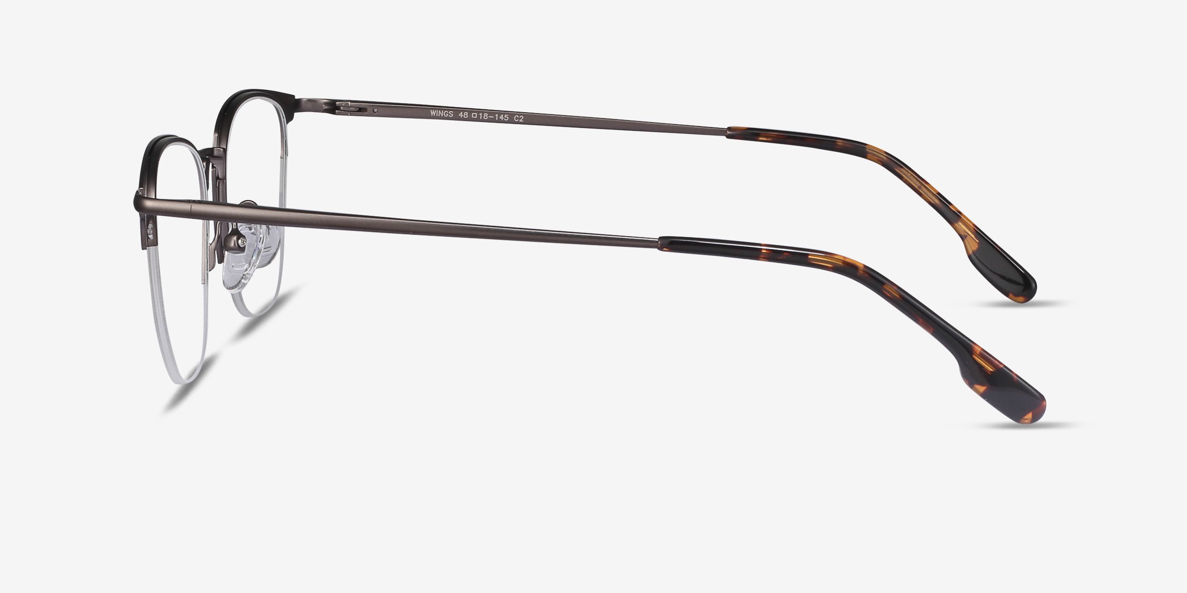 Wings Square Black Semi Rimless Eyeglasses | Eyebuydirect
