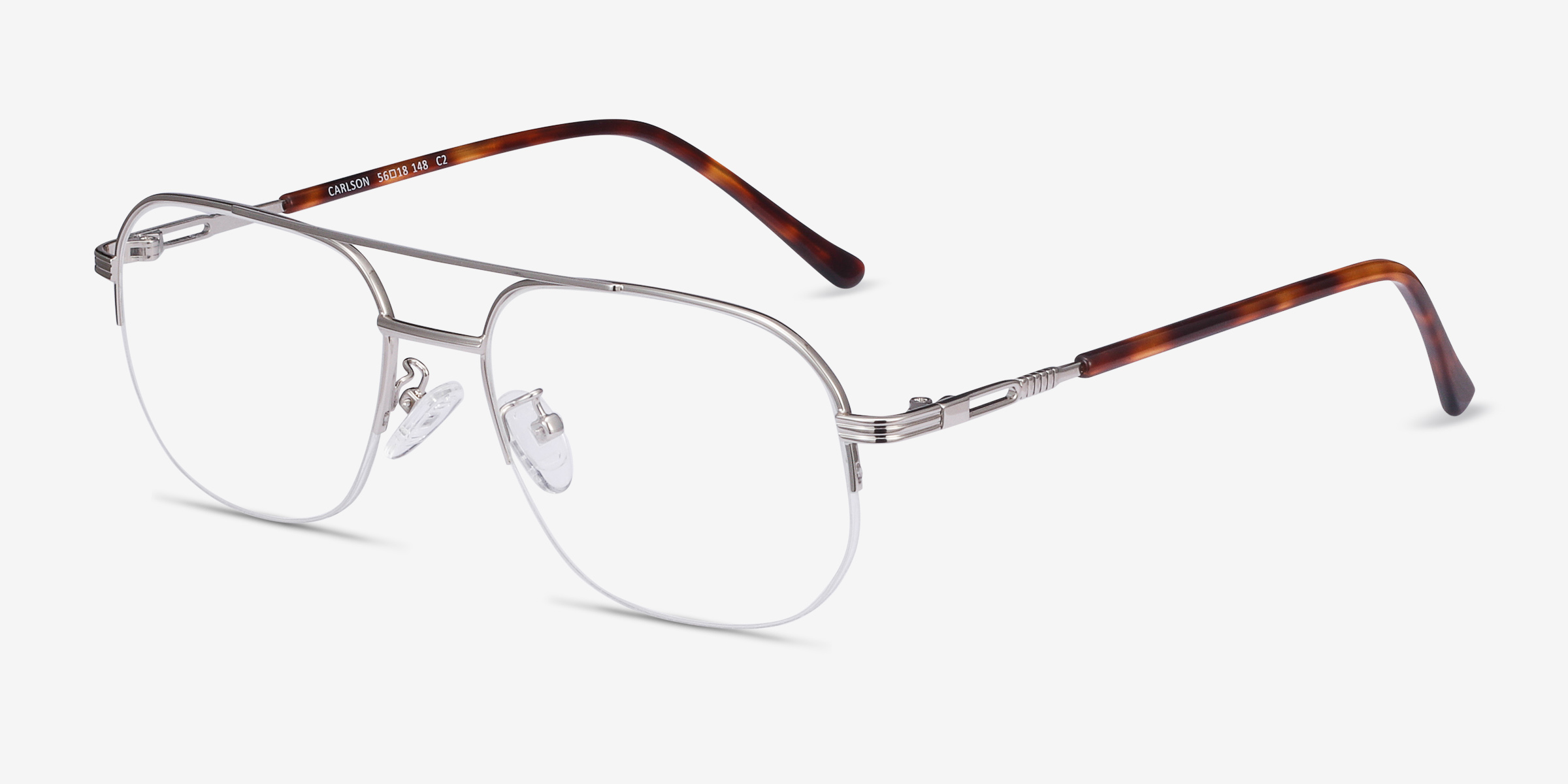 Carlson Aviator Silver Glasses for Men | Eyebuydirect Canada