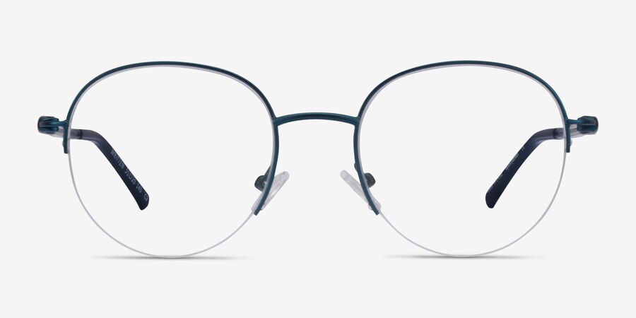 Written Round Navy Semi Rimless Eyeglasses | Eyebuydirect