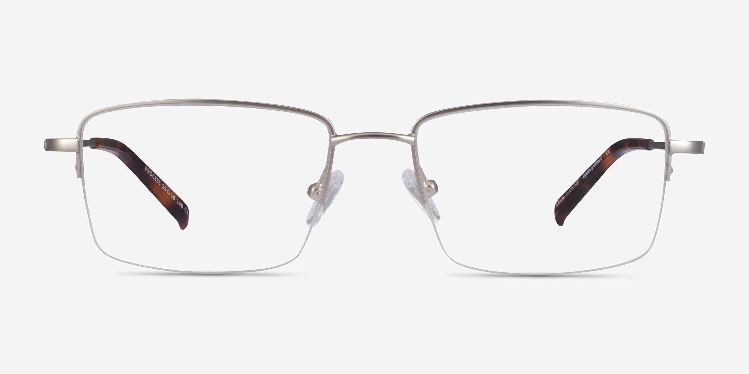 Process Rectangle Silver Glasses for Men | Eyebuydirect