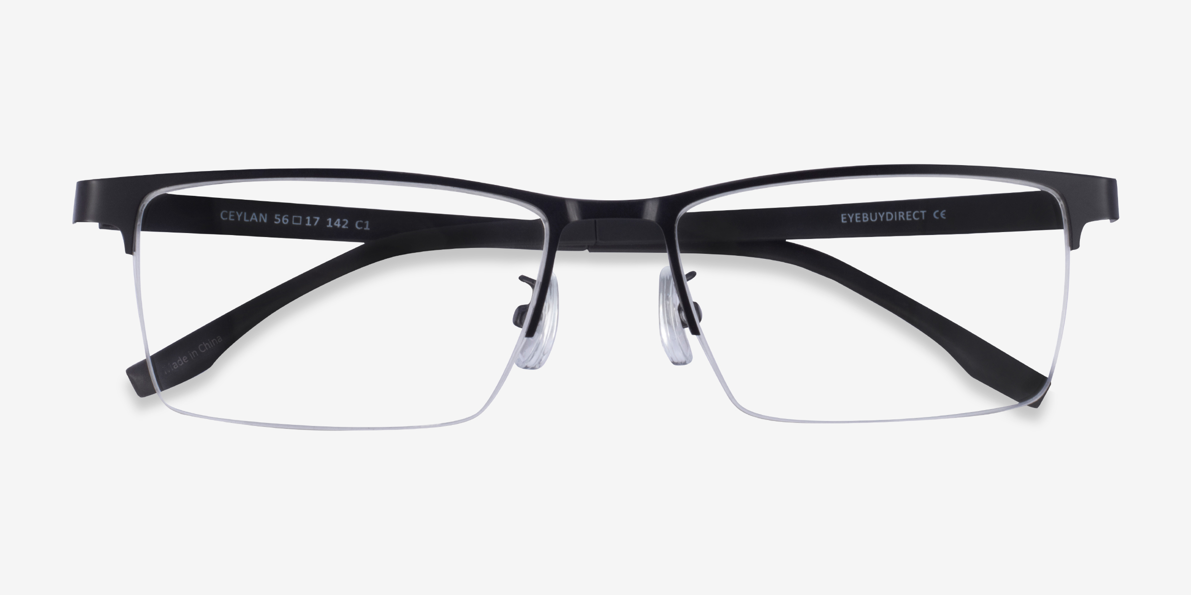 Ceylan Rectangle Black Glasses for Men | Eyebuydirect