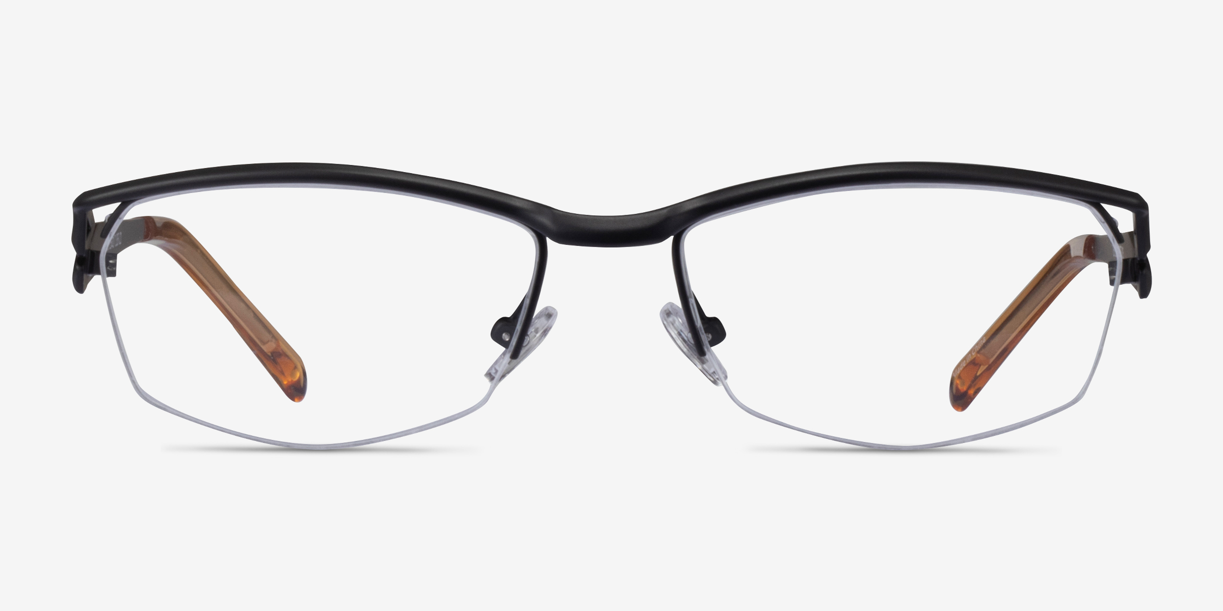 Tech Rectangle Black Yellow Semi Rimless Eyeglasses | Eyebuydirect