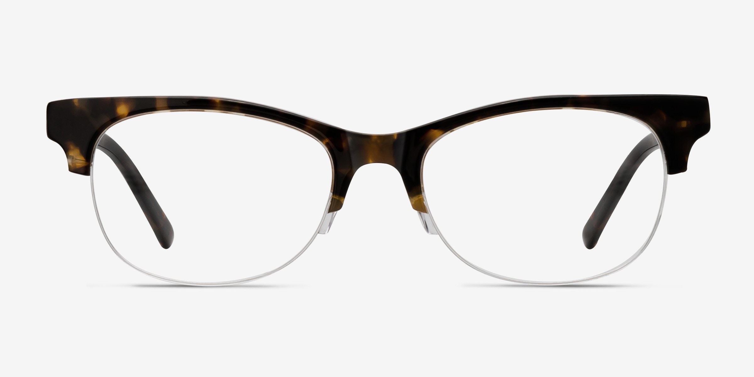 Luna Oval Tortoise Semi Rimless Eyeglasses | Eyebuydirect