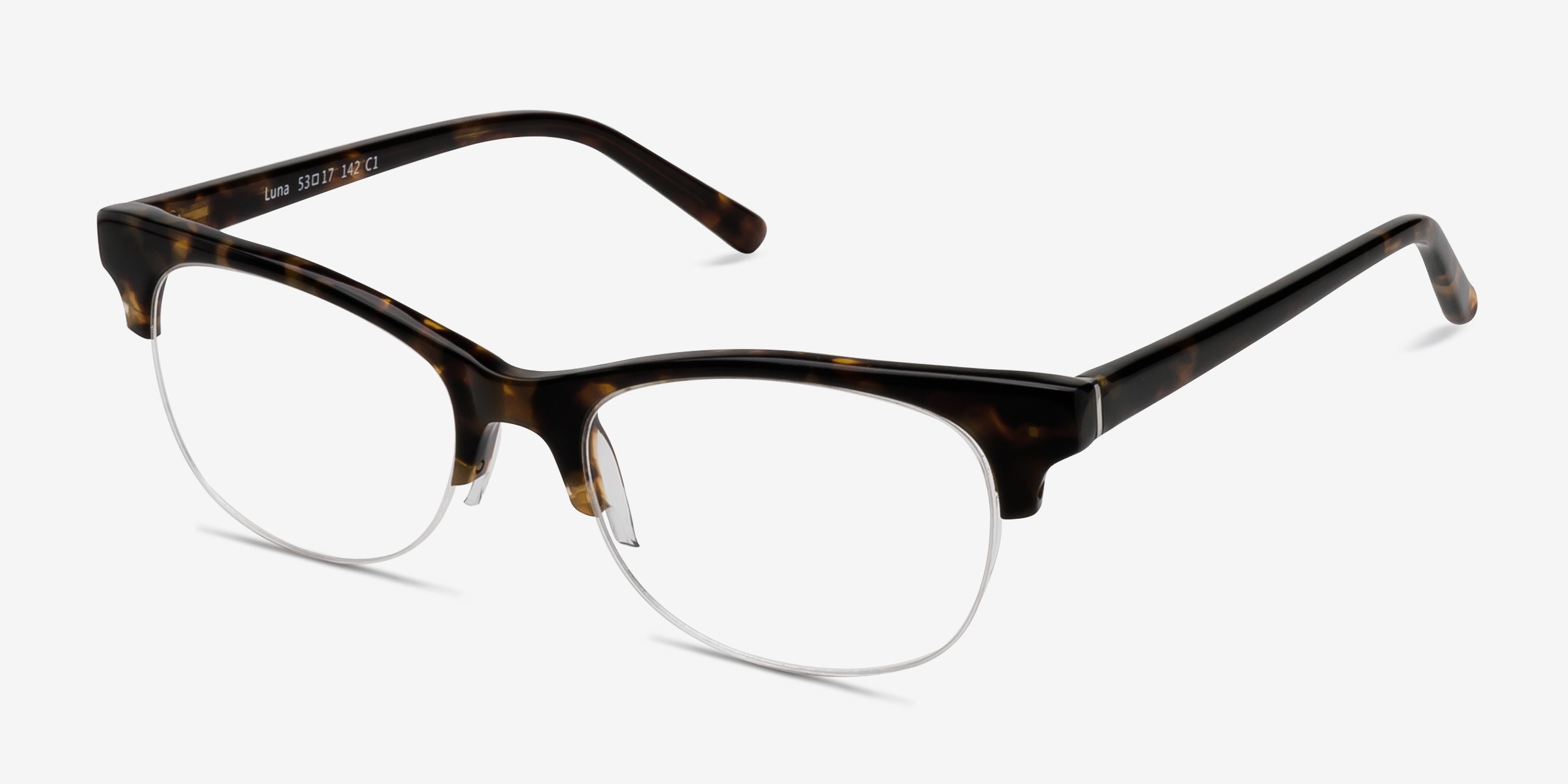 Luna Oval Tortoise Semi Rimless Eyeglasses | Eyebuydirect