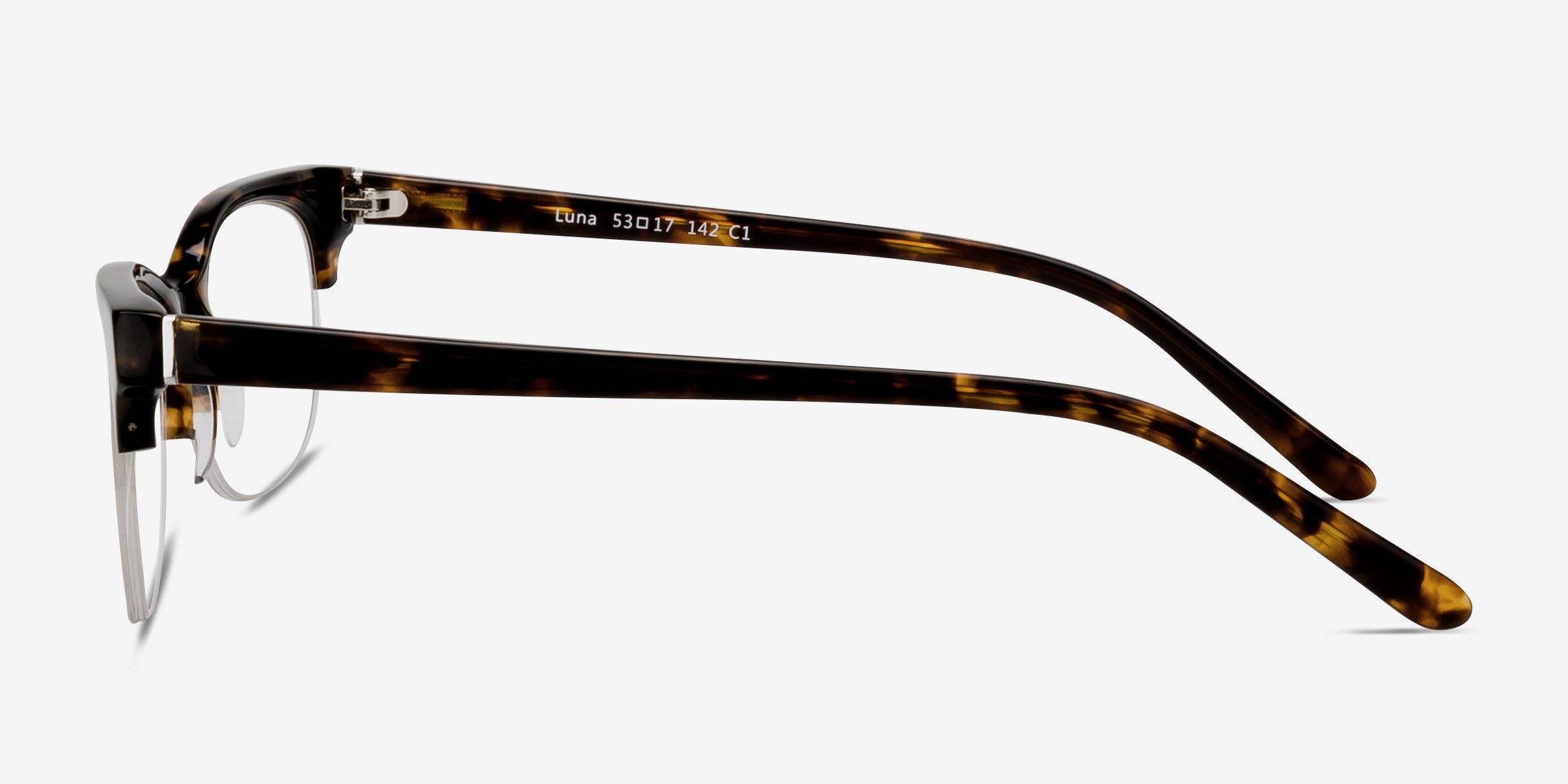 Luna Oval Tortoise Semi Rimless Eyeglasses | Eyebuydirect