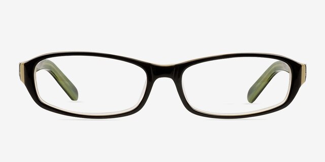 Luga Rectangle Black & Green Full Rim Eyeglasses | Eyebuydirect