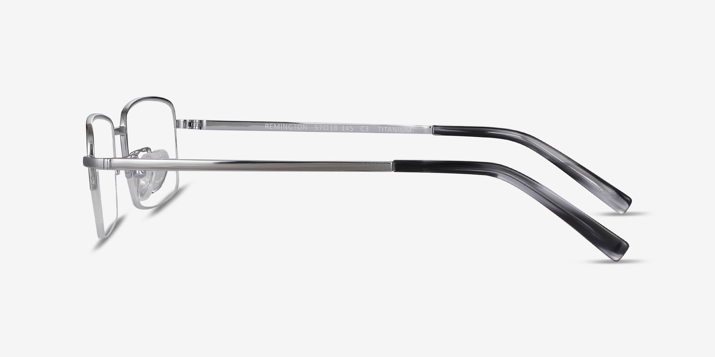 Remington - Classy Silver Rectangular Glasses | Eyebuydirect