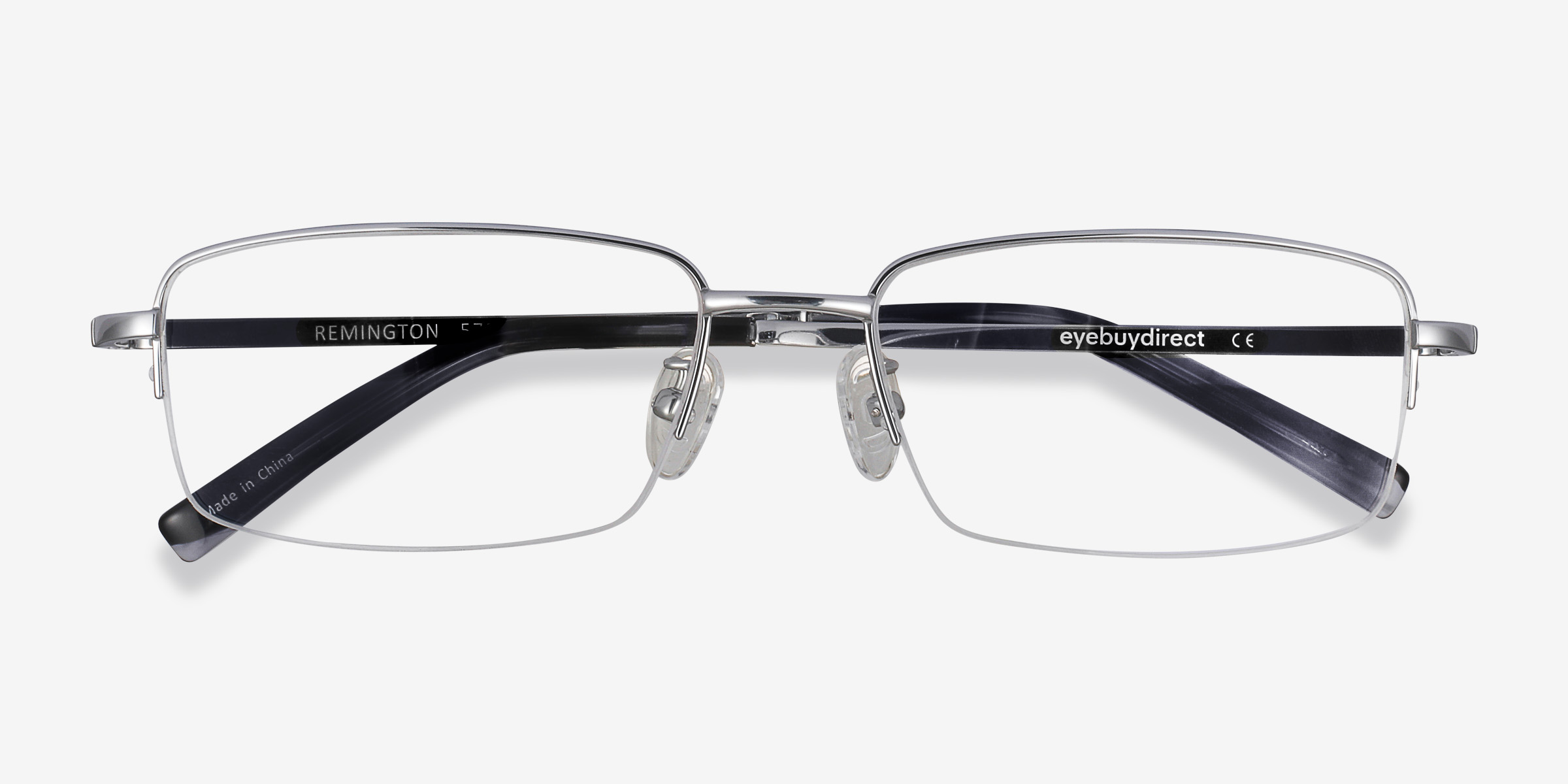 Remington - Classy Silver Rectangular Glasses | Eyebuydirect