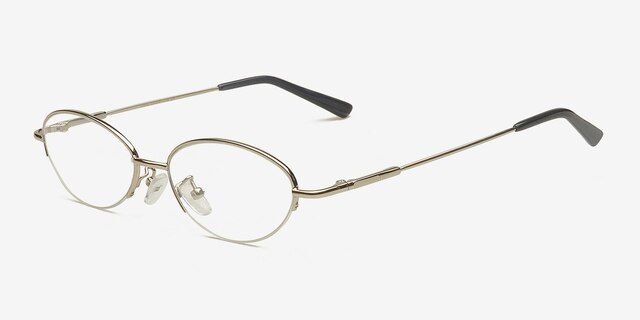 Zima Oval Silver Semi Rimless Eyeglasses | Eyebuydirect