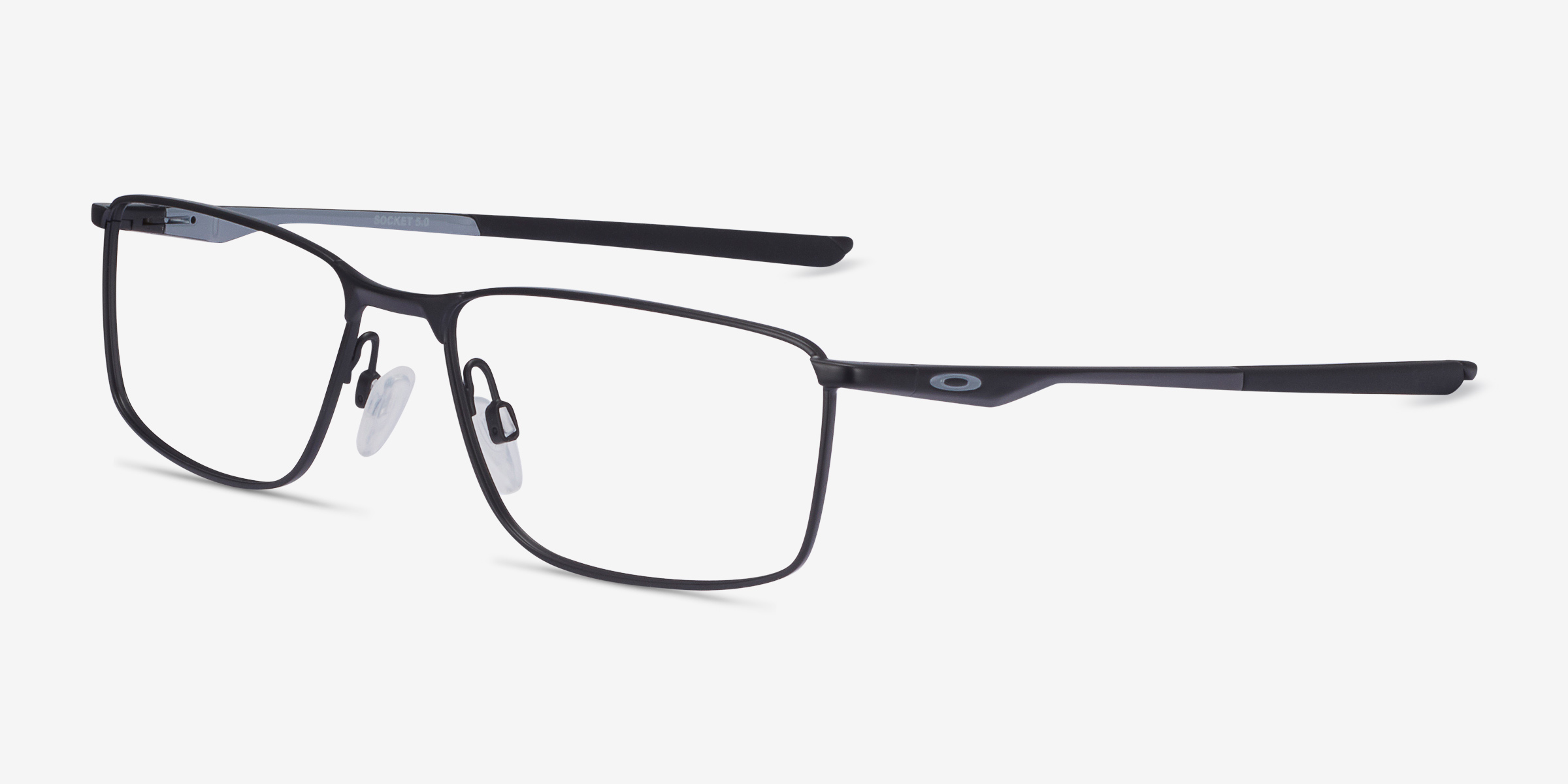 Oakley Socket 5.0 - Rectangle Satin Black & Gray Frame Eyeglasses ...