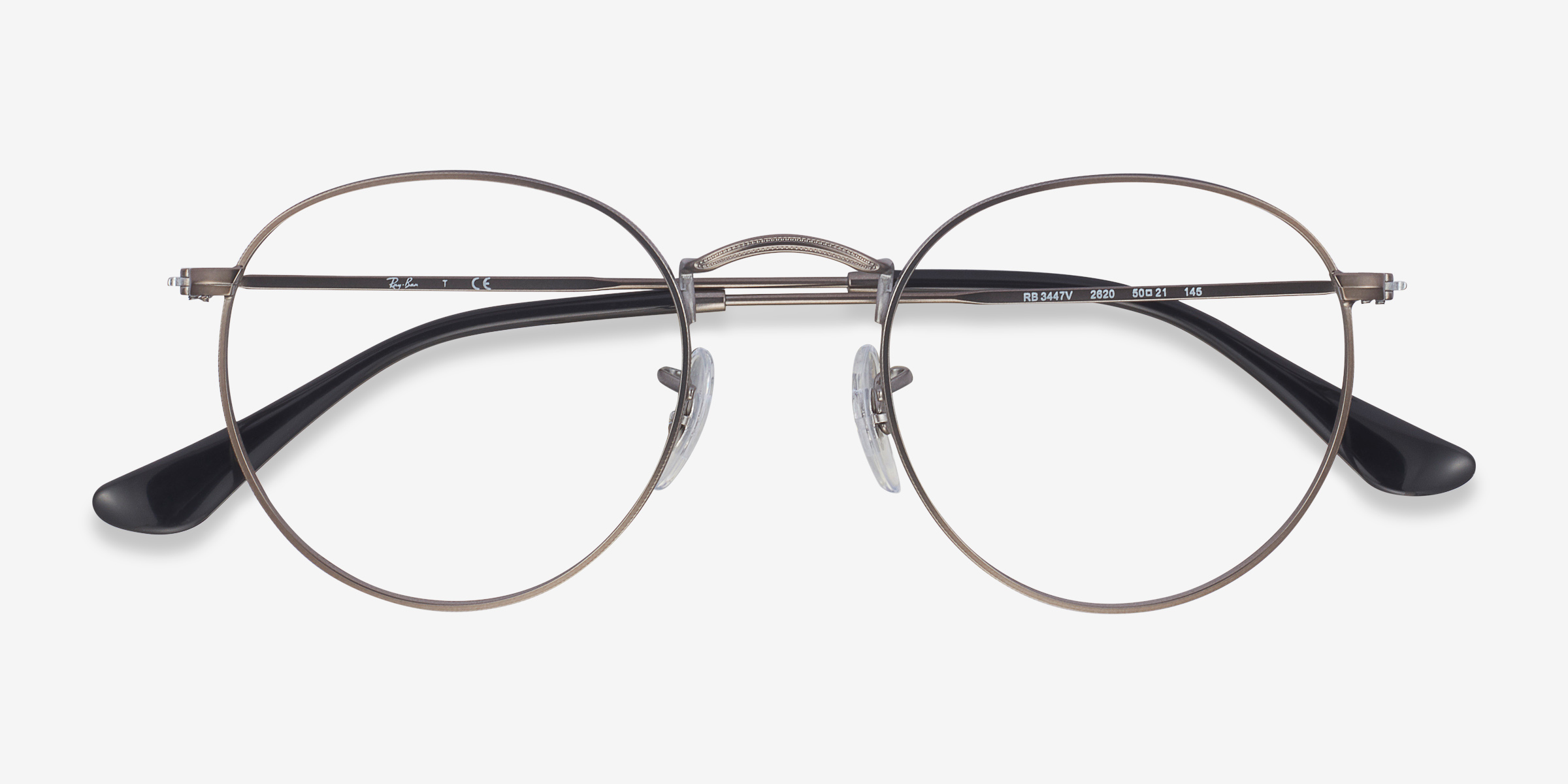Ray-Ban RB3447V Round - Round Gunmetal Frame Eyeglasses | Eyebuydirect ...