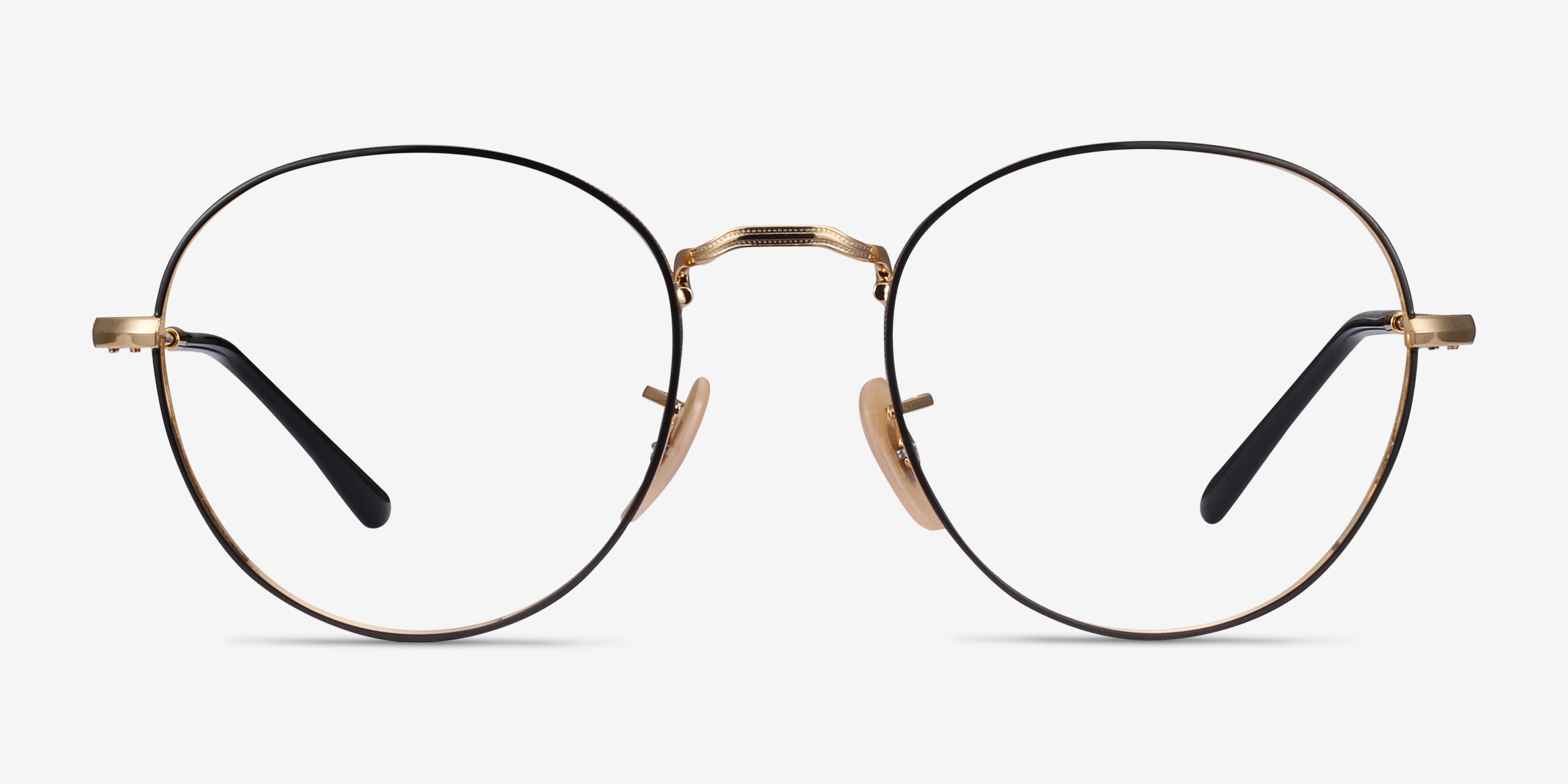 Ray-Ban RB3582V Round - Round Black Gold Frame Eyeglasses | Eyebuydirect