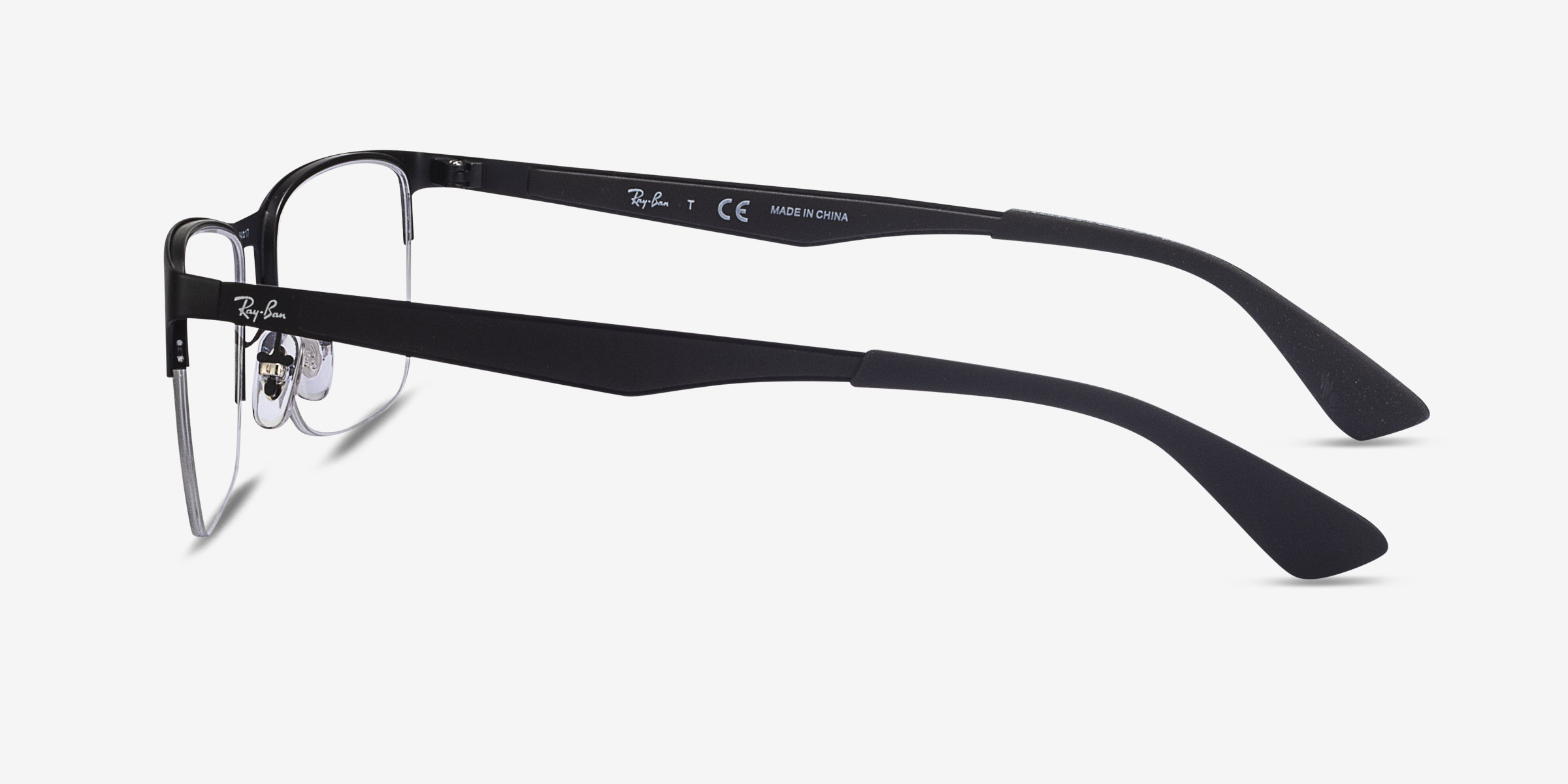 Ray-Ban RB6335 - Rectangle Black Frame Eyeglasses | Eyebuydirect