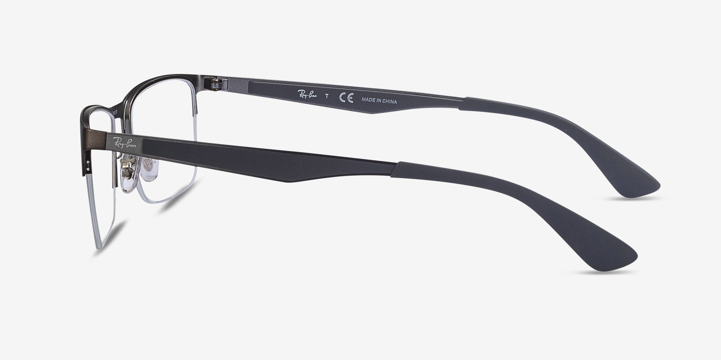 Ray-Ban RB6335 - Rectangle Gunmetal Frame Eyeglasses | Eyebuydirect