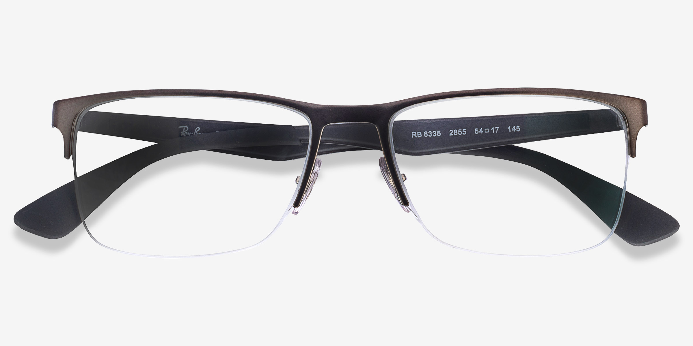 Ray-Ban RB6335 - Rectangle Gunmetal Frame Eyeglasses | Eyebuydirect Canada