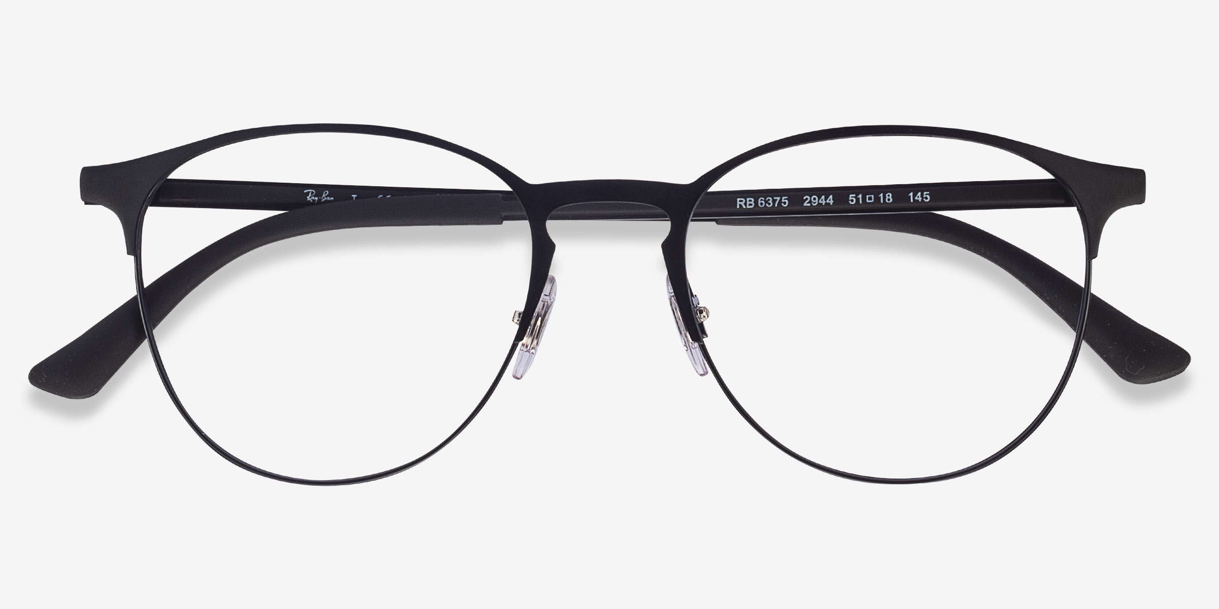 Ray-Ban RB6375 - Round Black Frame Eyeglasses | Eyebuydirect