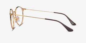 Ray-Ban RB6378 - Round Brown Gold Frame Eyeglasses | Eyebuydirect
