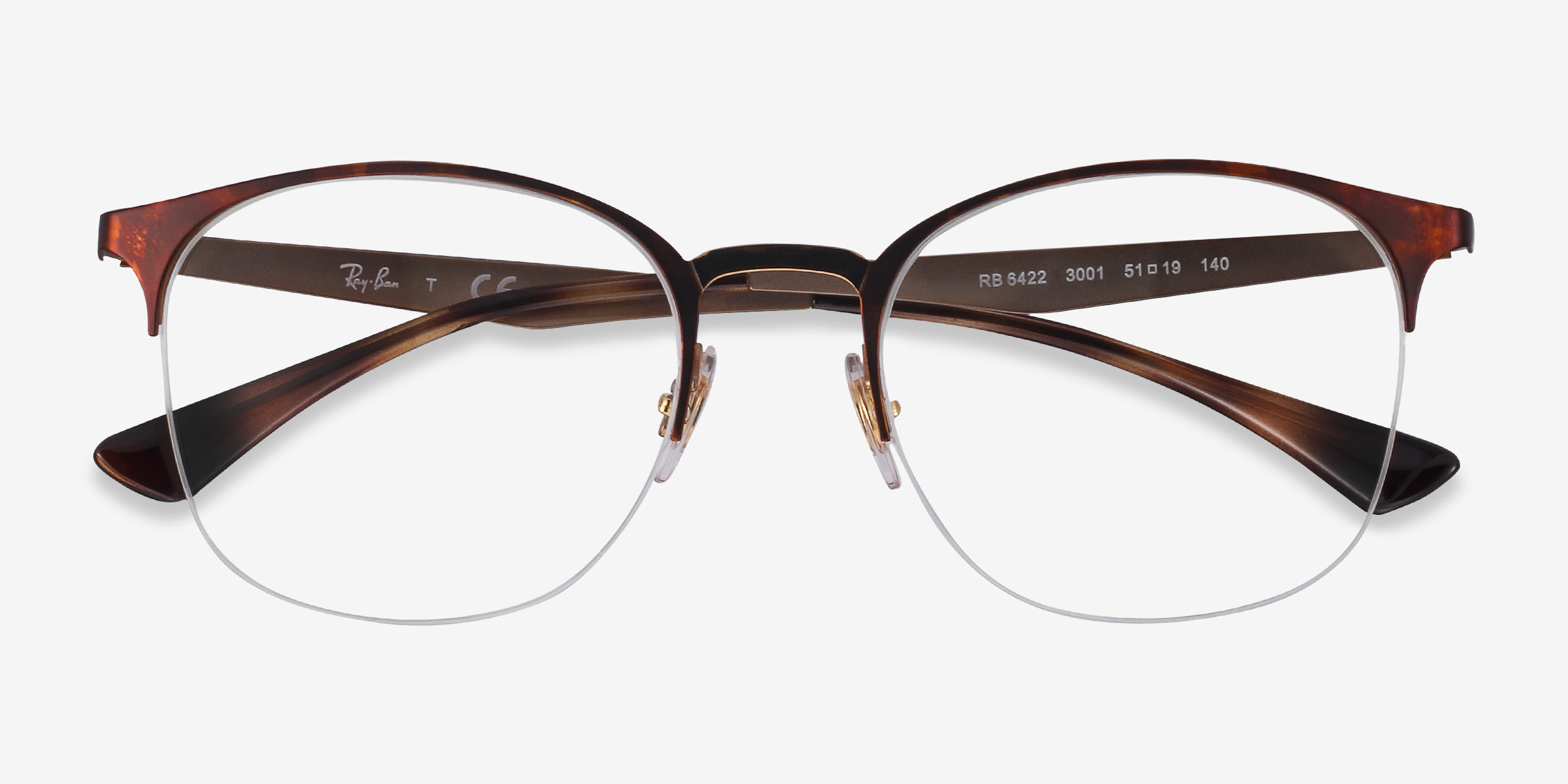 Ray-Ban RB6422 - Browline Tortoise Gold Frame Eyeglasses | Eyebuydirect ...