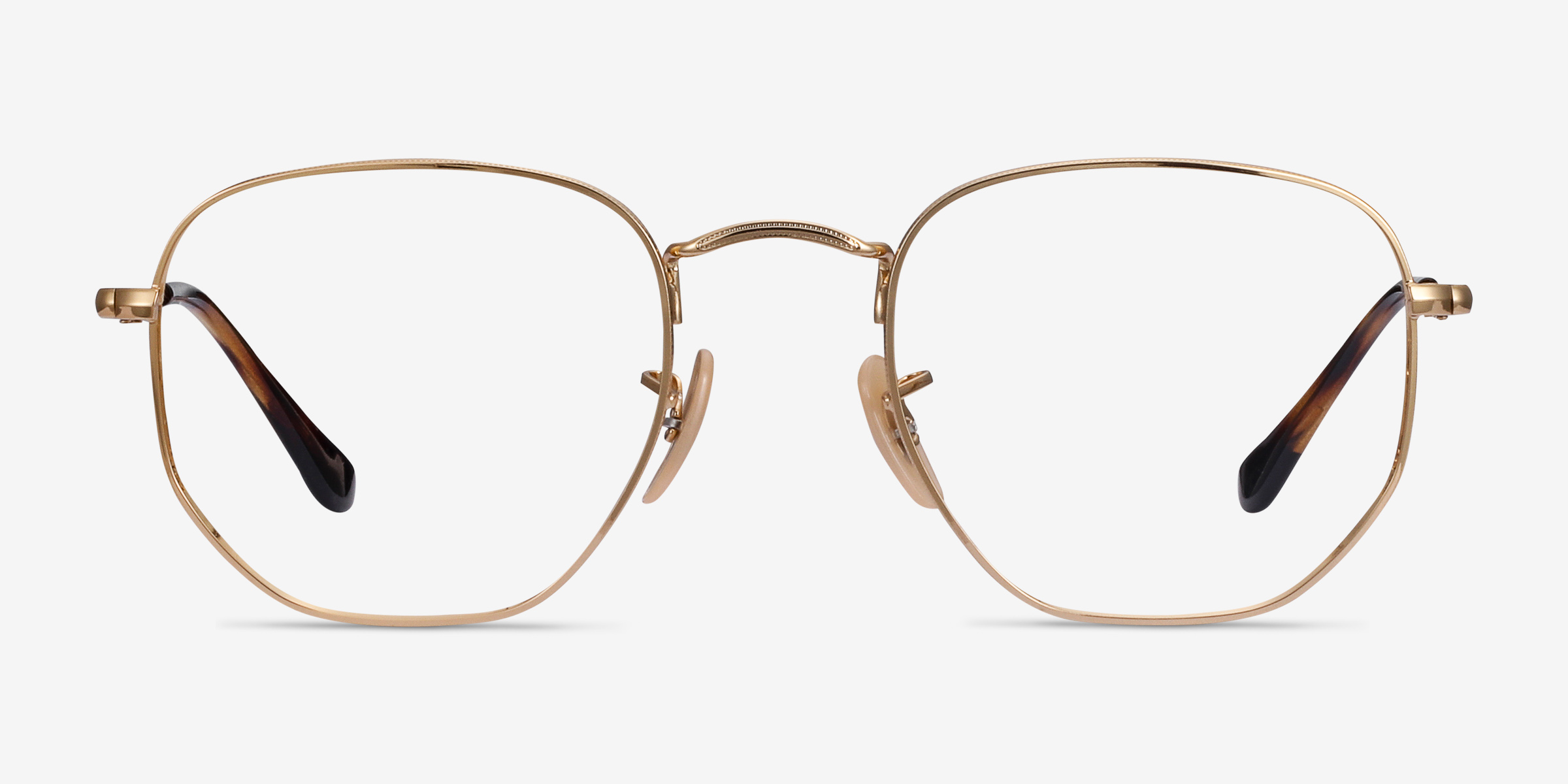 Ray-Ban RB6448 - Square Gold Frame Eyeglasses | Eyebuydirect