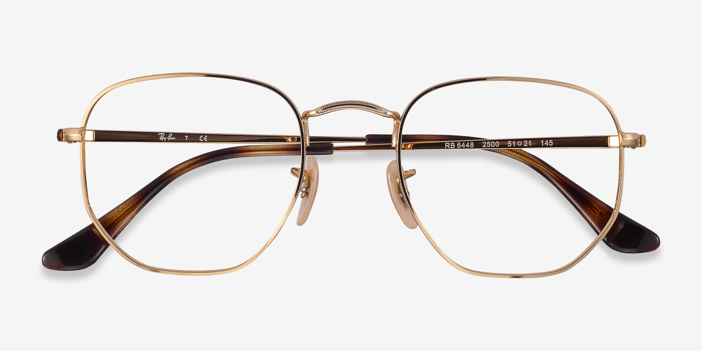 Ray-Ban RB6448 - Square Gold Frame Eyeglasses | Eyebuydirect Canada