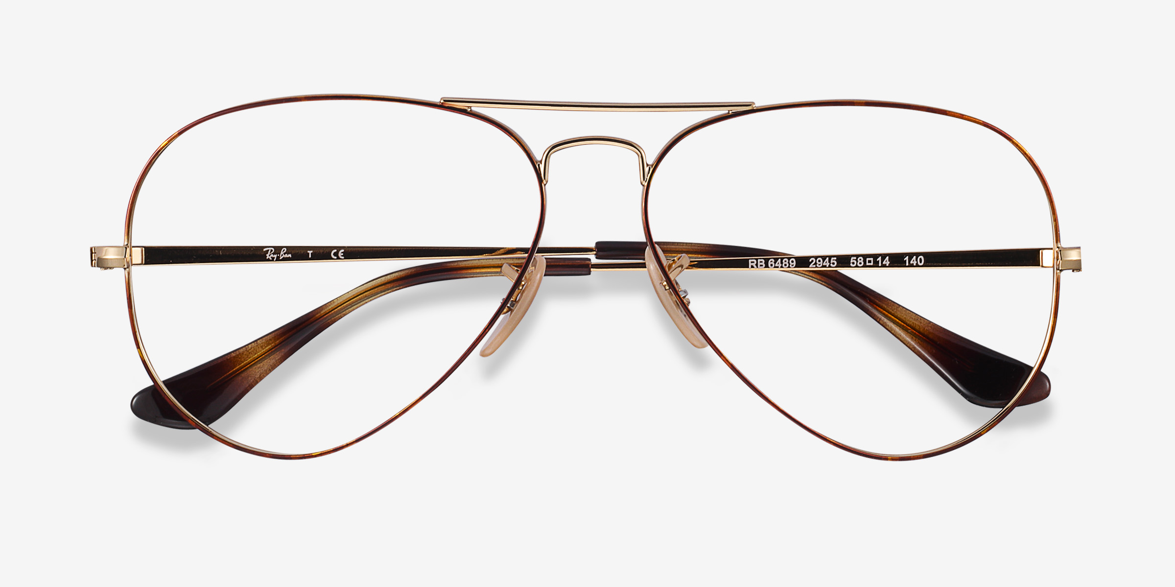 Ray Ban Rb6489 Aviator Aviator Tortoise Gold Frame Eyeglasses