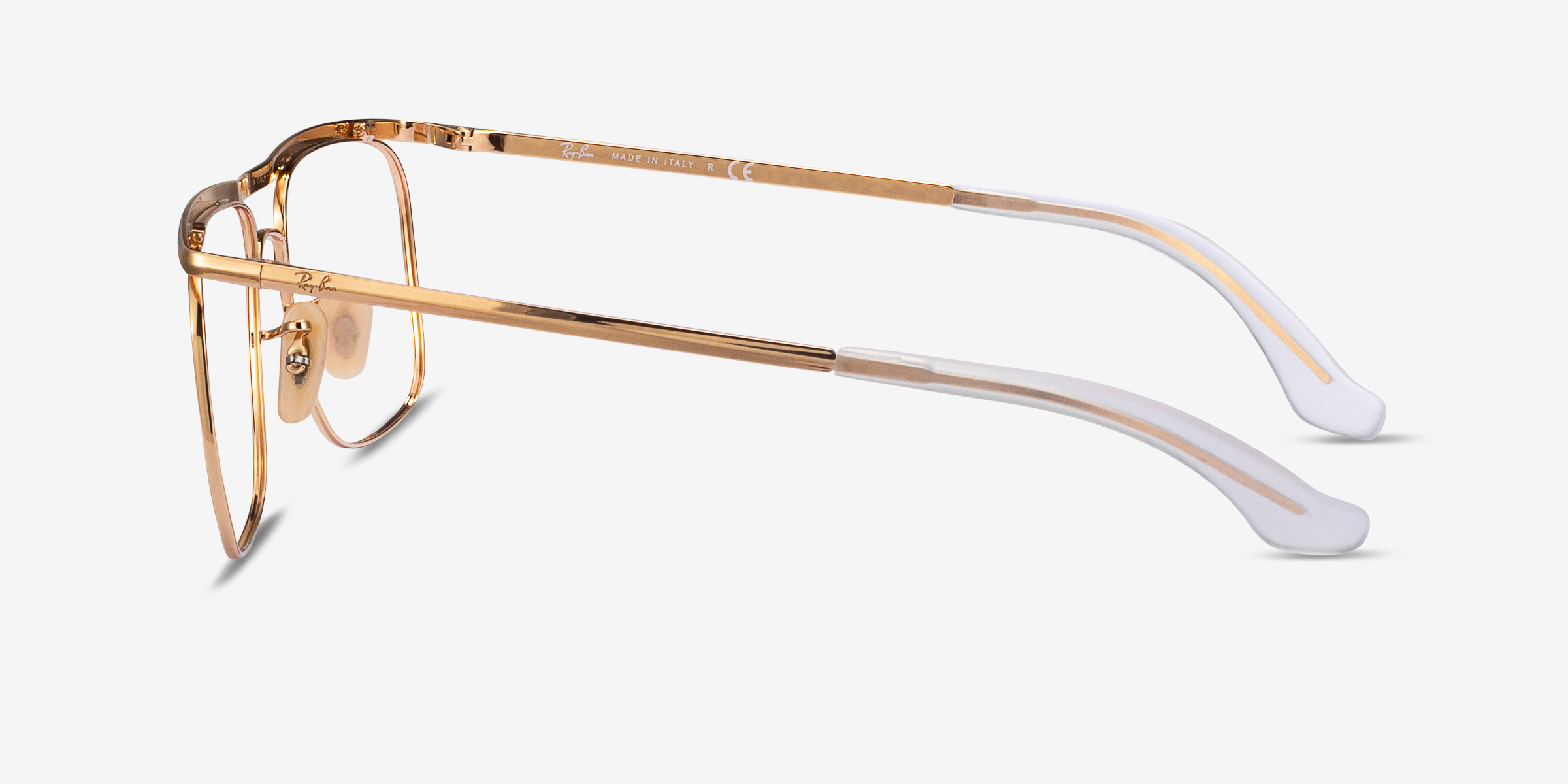 Ray-Ban RB6519 - Square Gold Frame Eyeglasses | Eyebuydirect