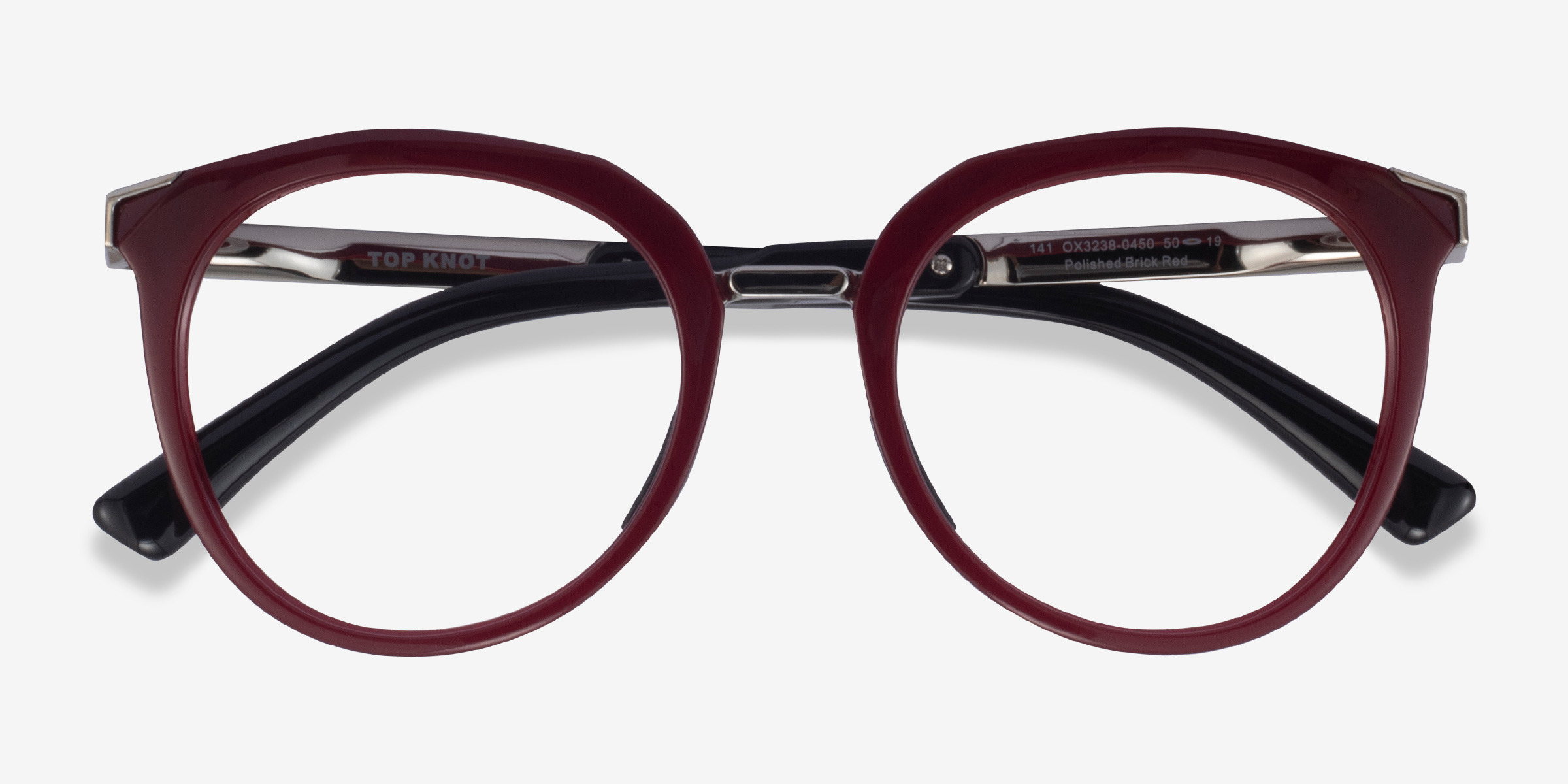 Oakley Top Knot - Round Red & Silver Frame Glasses For Women | Eyebuydirect