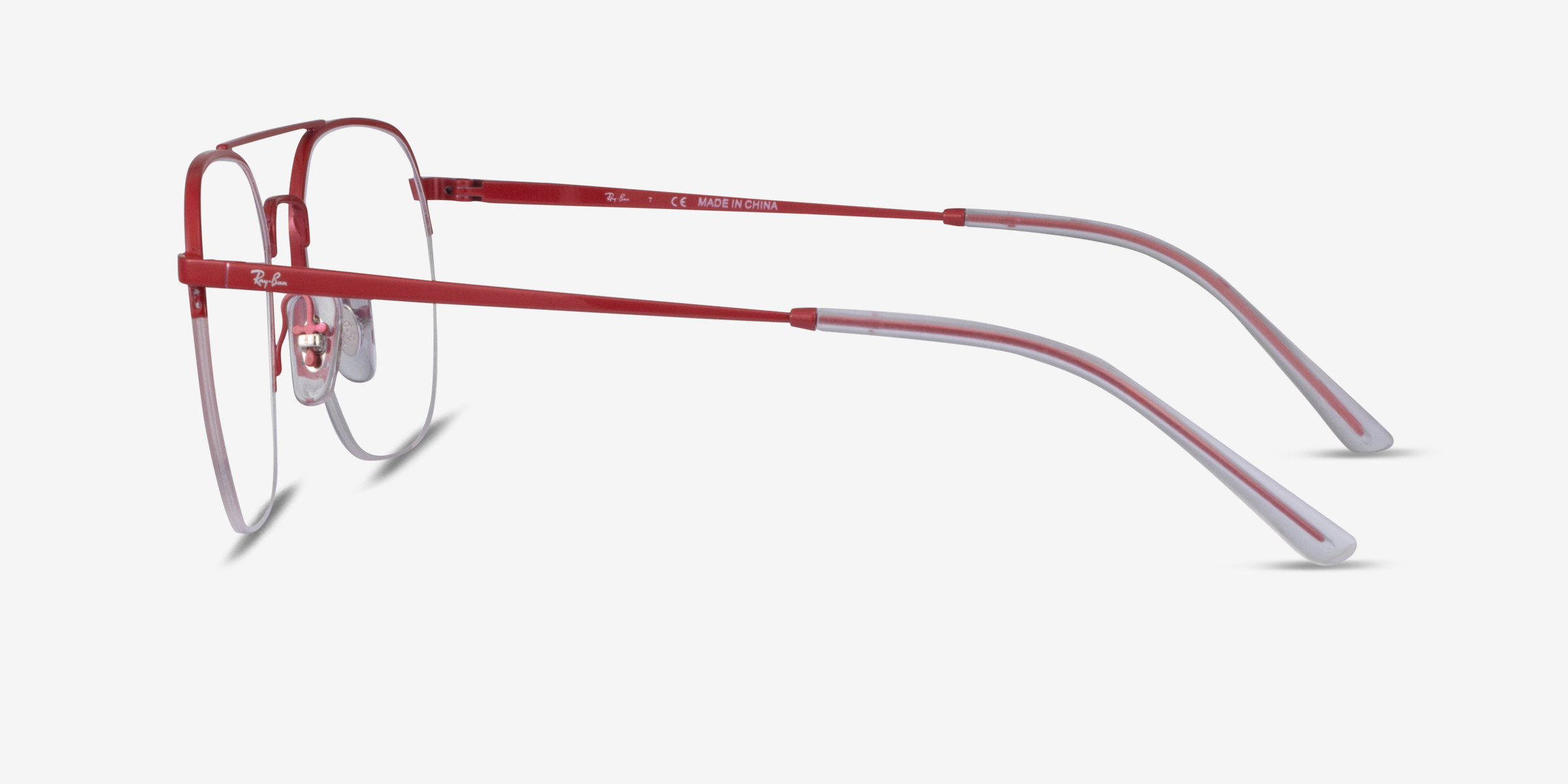 Ray-Ban RB6444 - Aviator Red Frame Glasses For Women | Eyebuydirect