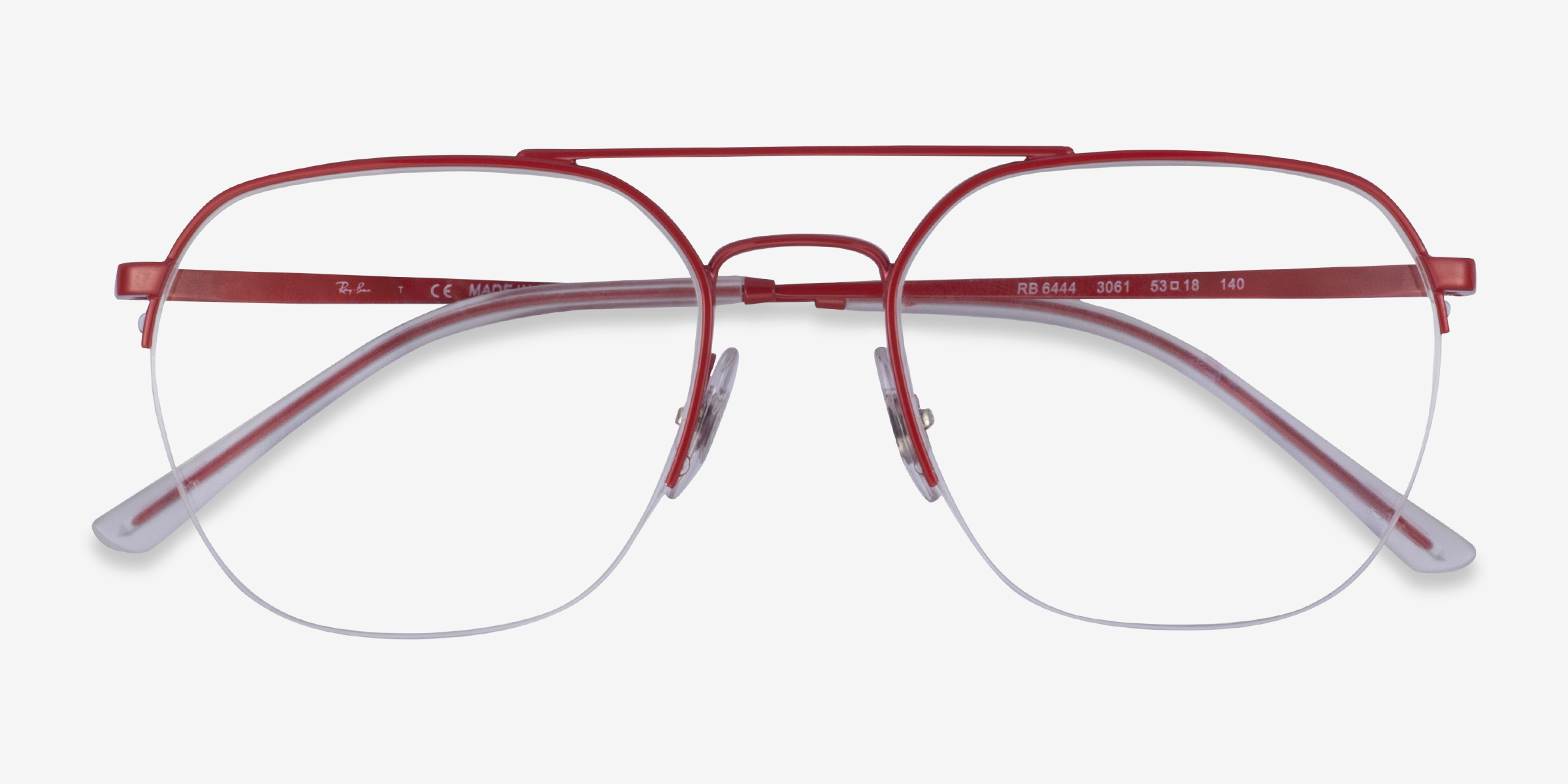 Ray-Ban RB6444 - Aviator Red Frame Glasses For Women | Eyebuydirect Canada