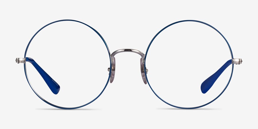 Ray-Ban RB6392 - Round Blue Silver Frame Eyeglasses | Eyebuydirect