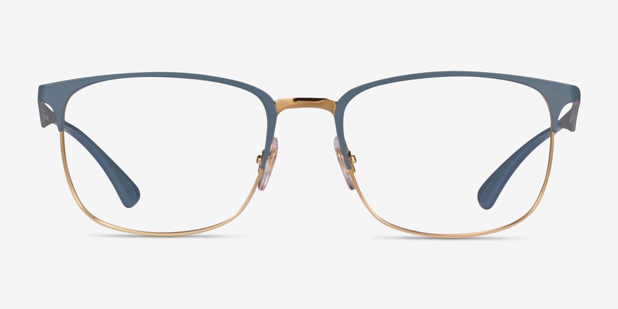 Ray-Ban RB6421 - Square Gray Gold Frame Eyeglasses | Eyebuydirect