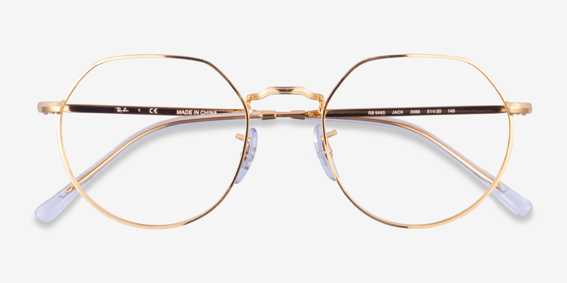 Ray-Ban RB6465 Jack - Geometric Gold Frame Eyeglasses | Eyebuydirect