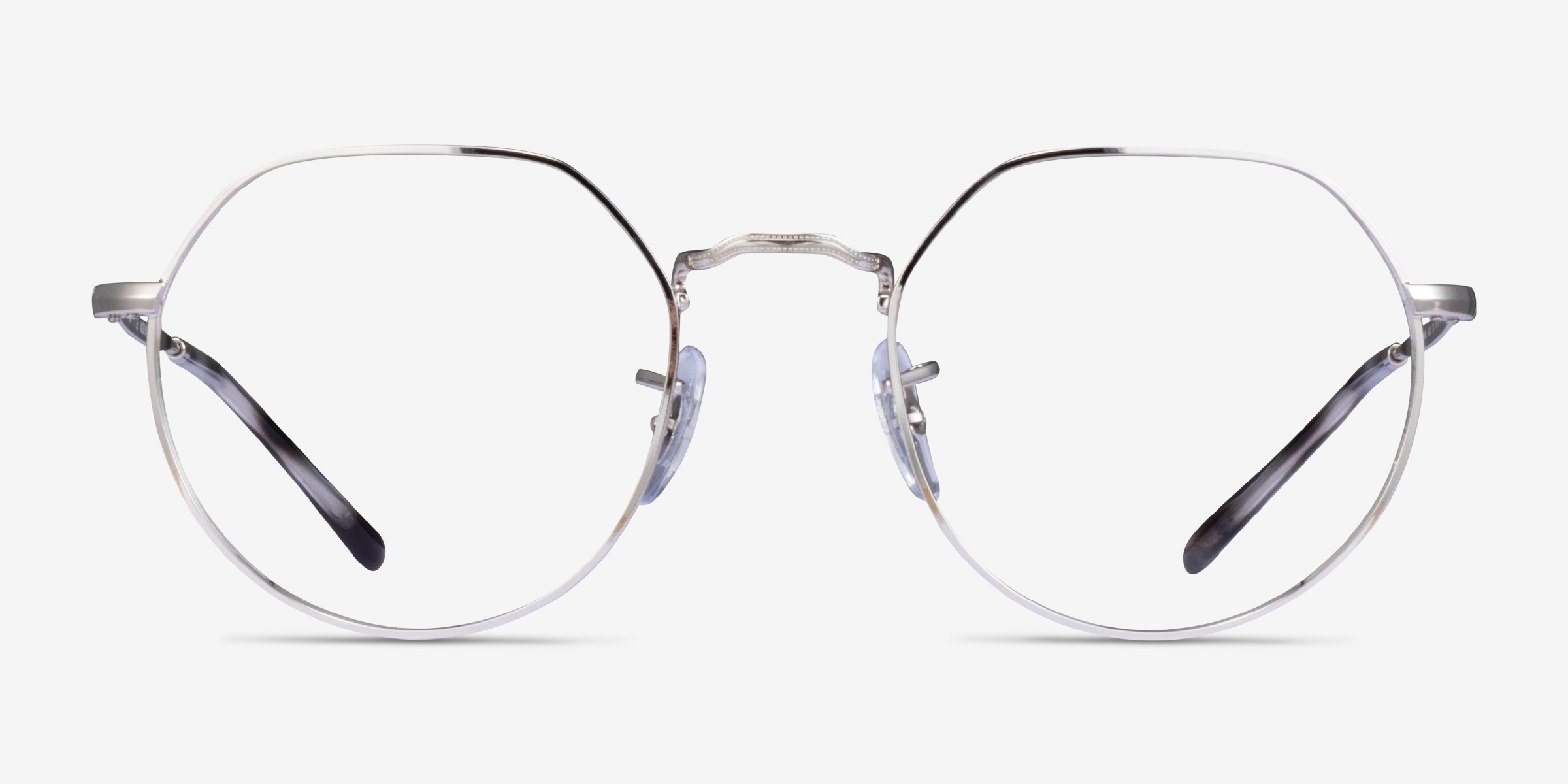 Ray-Ban RB6465 Jack - Geometric Silver Ivory Tortoise Frame Eyeglasses ...