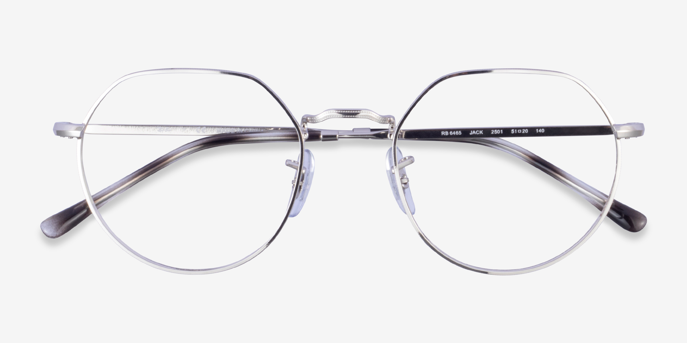 Ray-Ban RB6465 Jack - Geometric Silver Ivory Tortoise Frame Eyeglasses ...
