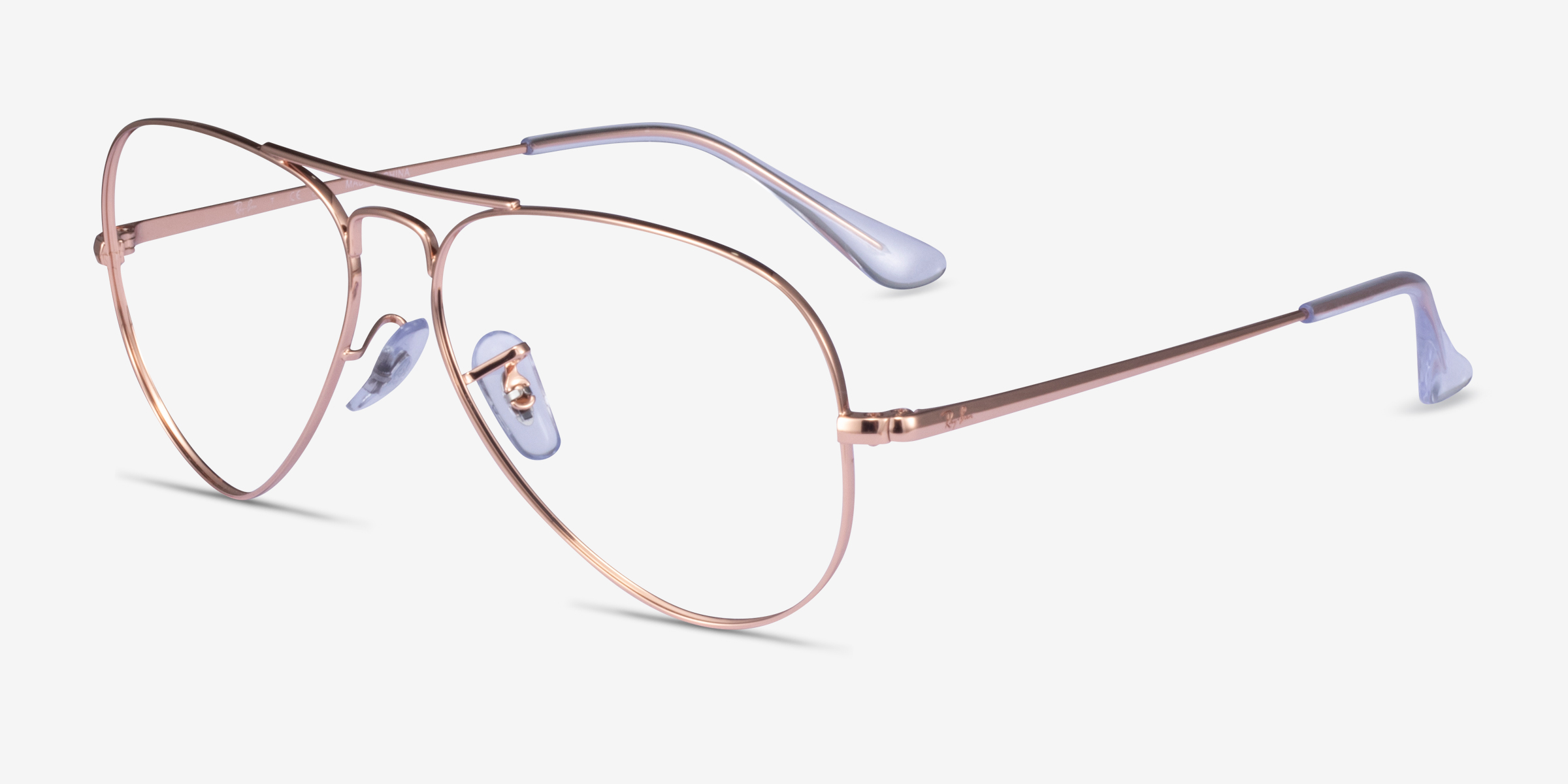 Ray-Ban Aviator Metal II - Aviator Rose Gold Frame Eyeglasses ...