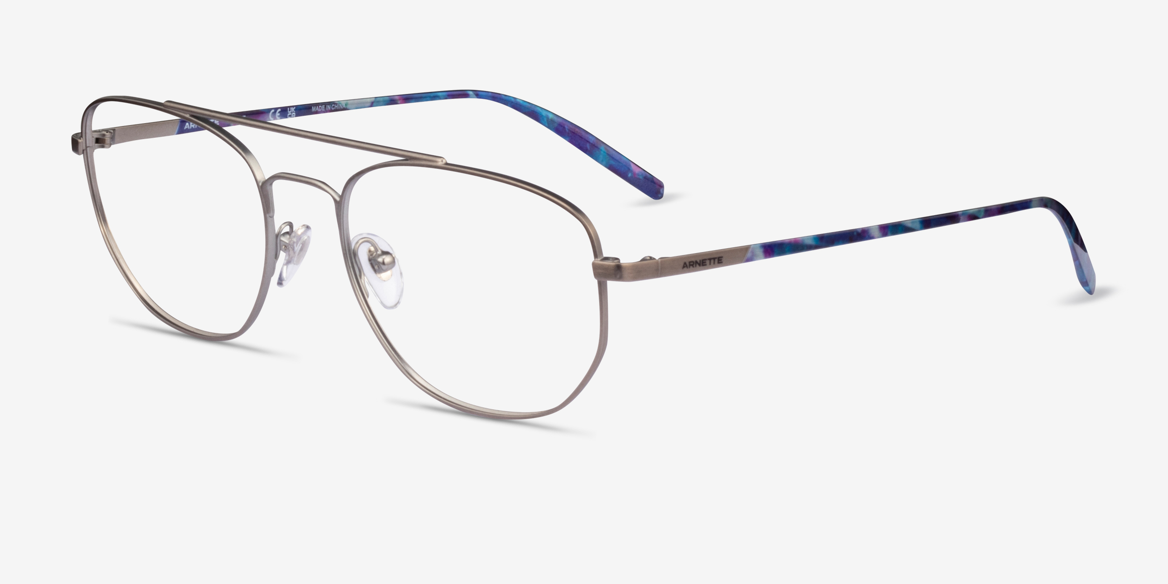 ARNETTE Layne - Aviator Shiny Brushed Gunmetal Frame Glasses For Women ...