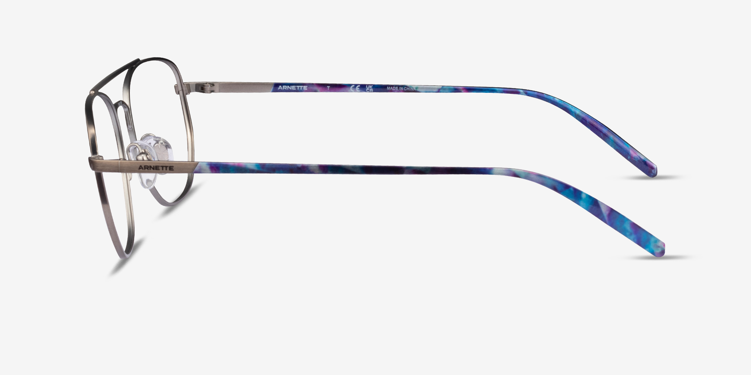 ARNETTE Layne - Aviator Shiny Brushed Gunmetal Frame Glasses For Women ...