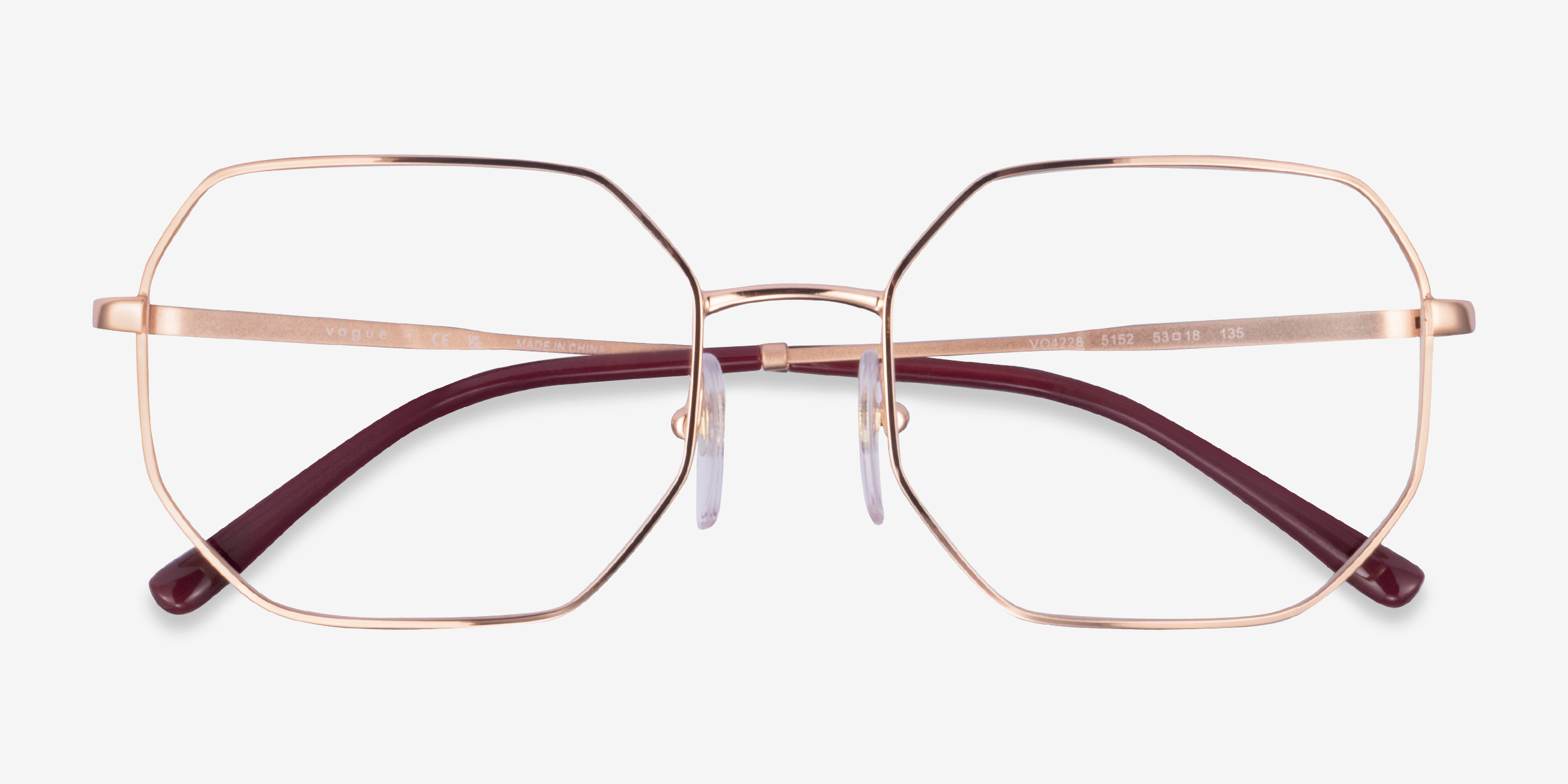 Vogue Eyewear VO4228 - Geometric Rose Gold Frame Glasses For Women ...