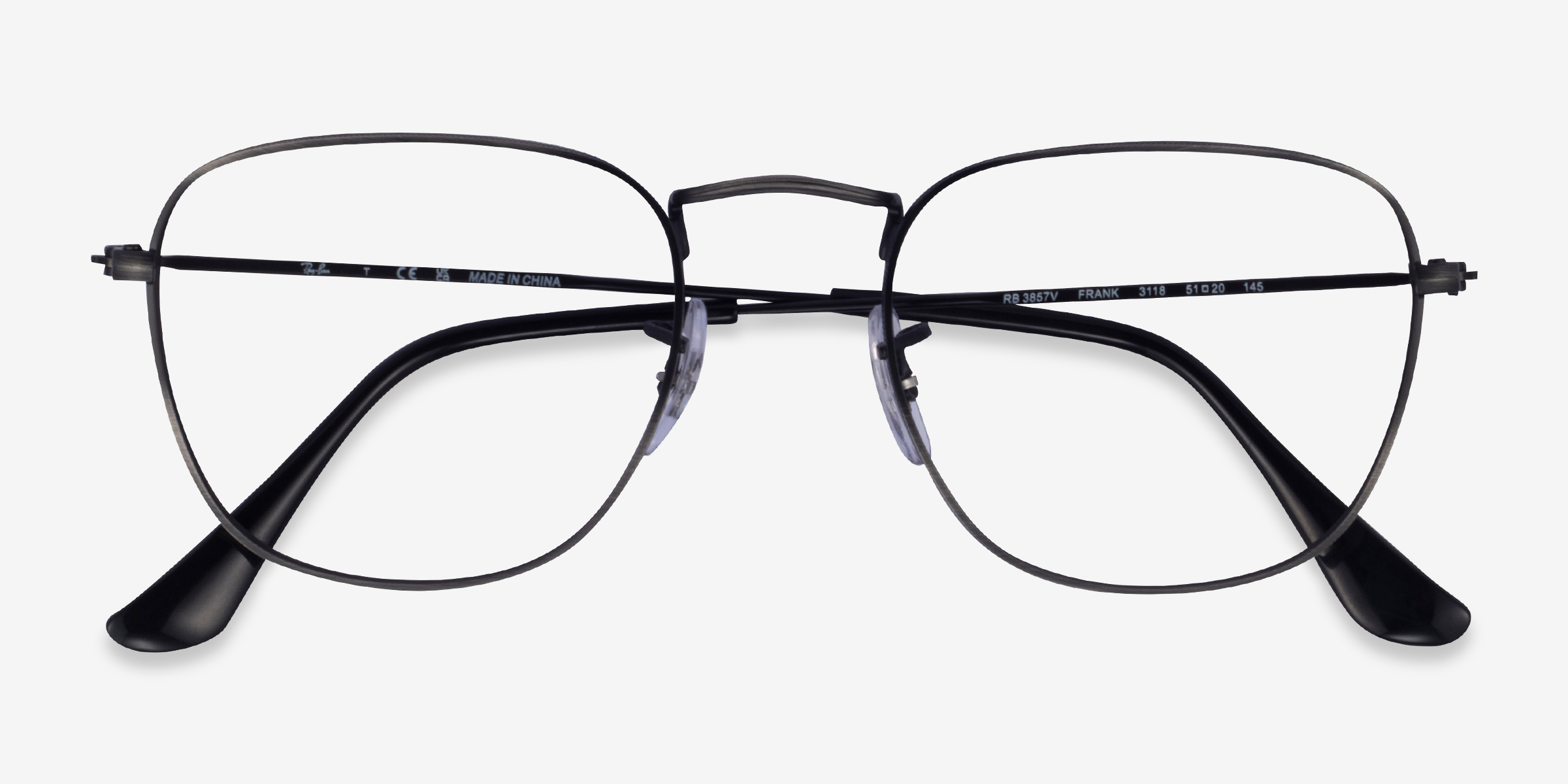 Ray-Ban RB3857V Frank - Square Antique Gunmetal Frame Eyeglasses ...