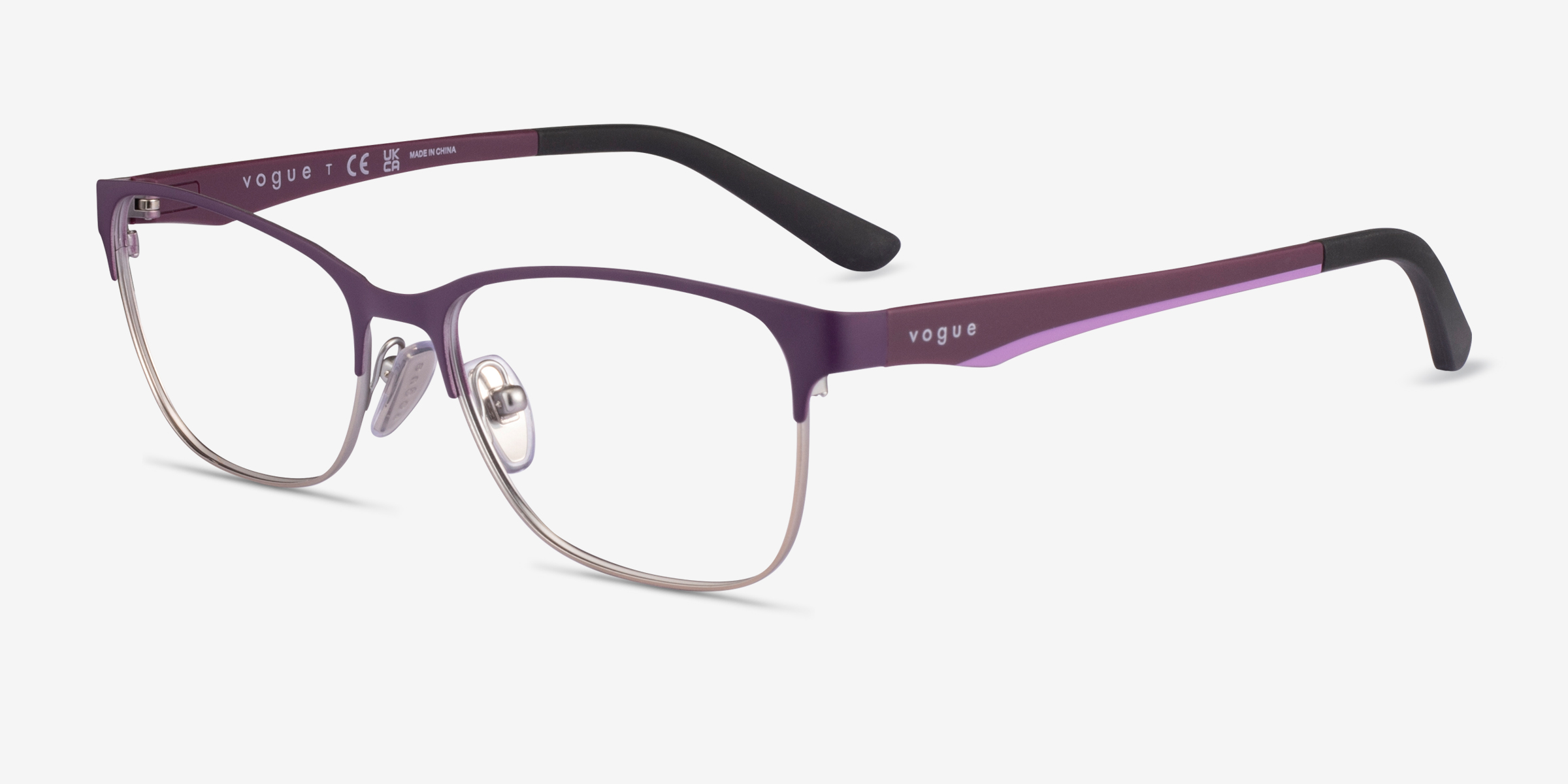 Vogue Eyewear VO3940 - Cat Eye Plum Silver Frame Glasses For Women ...