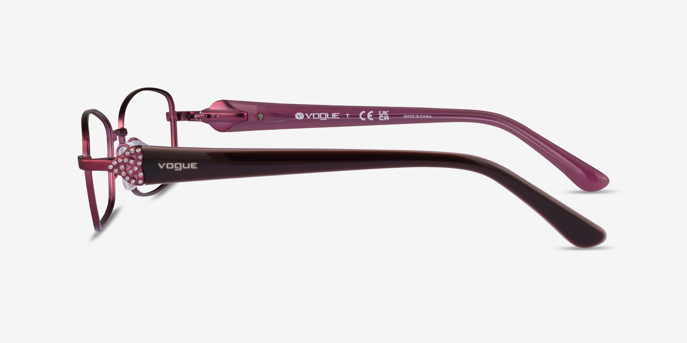 Vogue Eyewear VO3845B - Rectangle Matte Purple Frame Glasses For Women ...